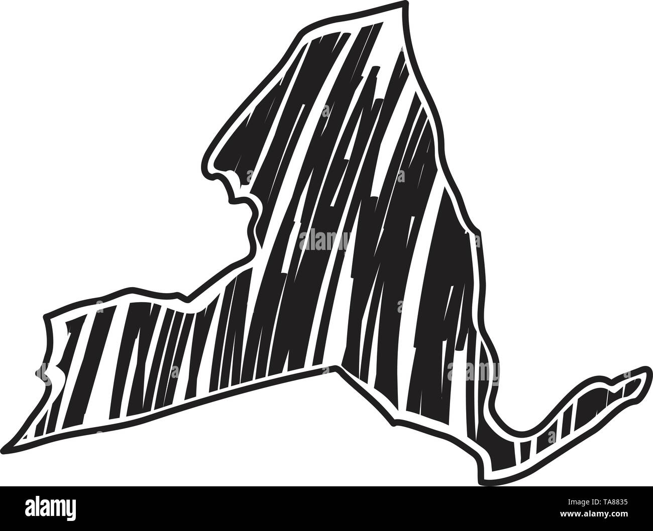 Sketch new york map hi-res stock photography and images - Alamy