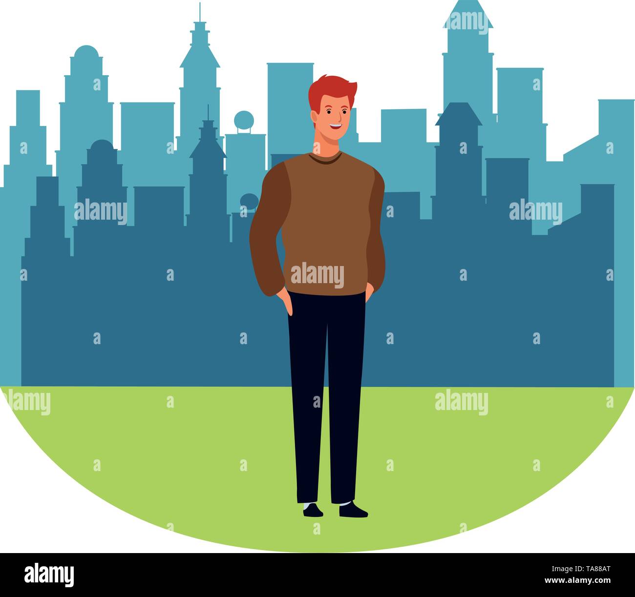 man avatar cartoon character vector illustration Stock Vector Image ...