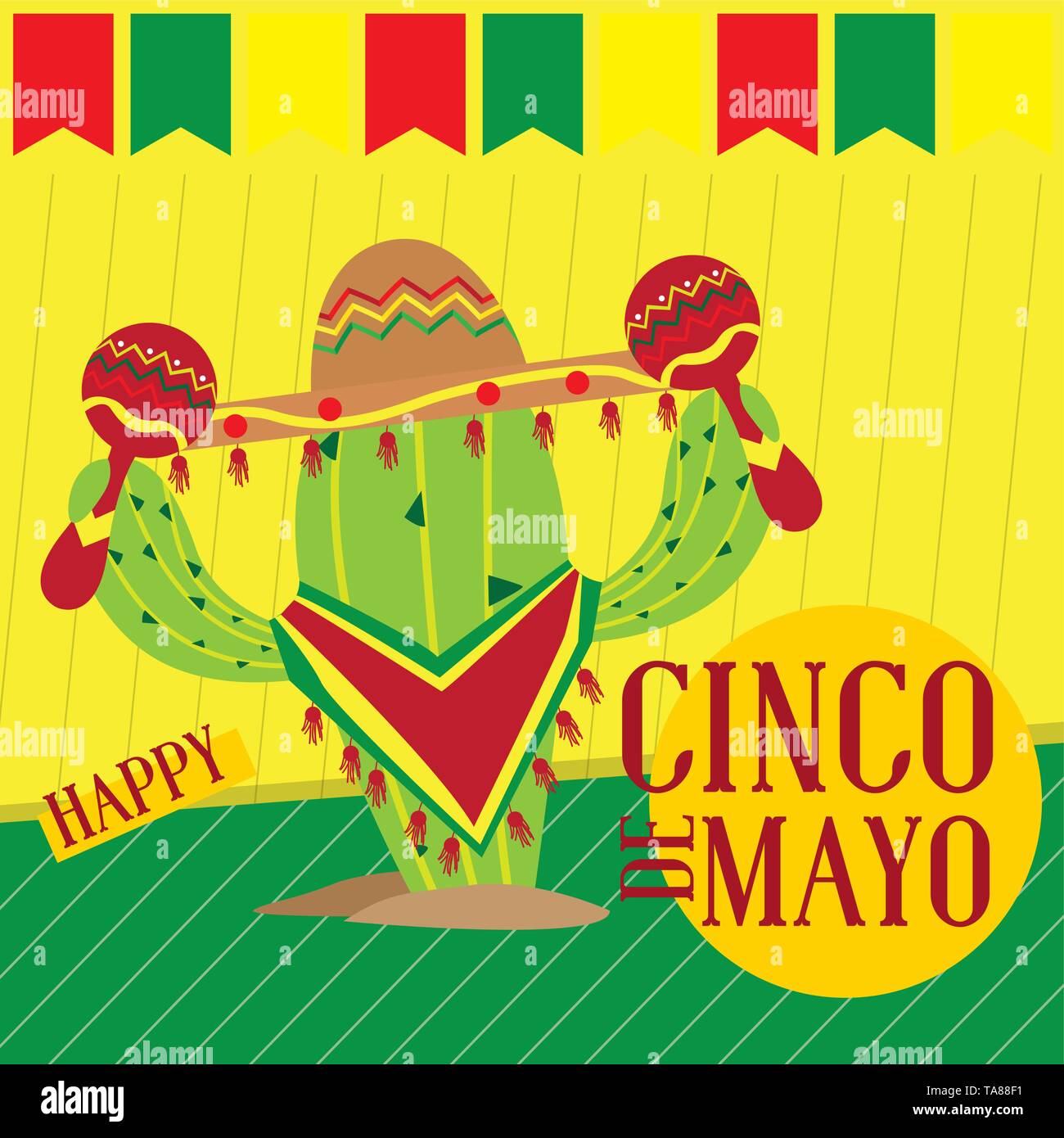 Cinco de mayo poster with a cactus Stock Vector Image & Art - Alamy