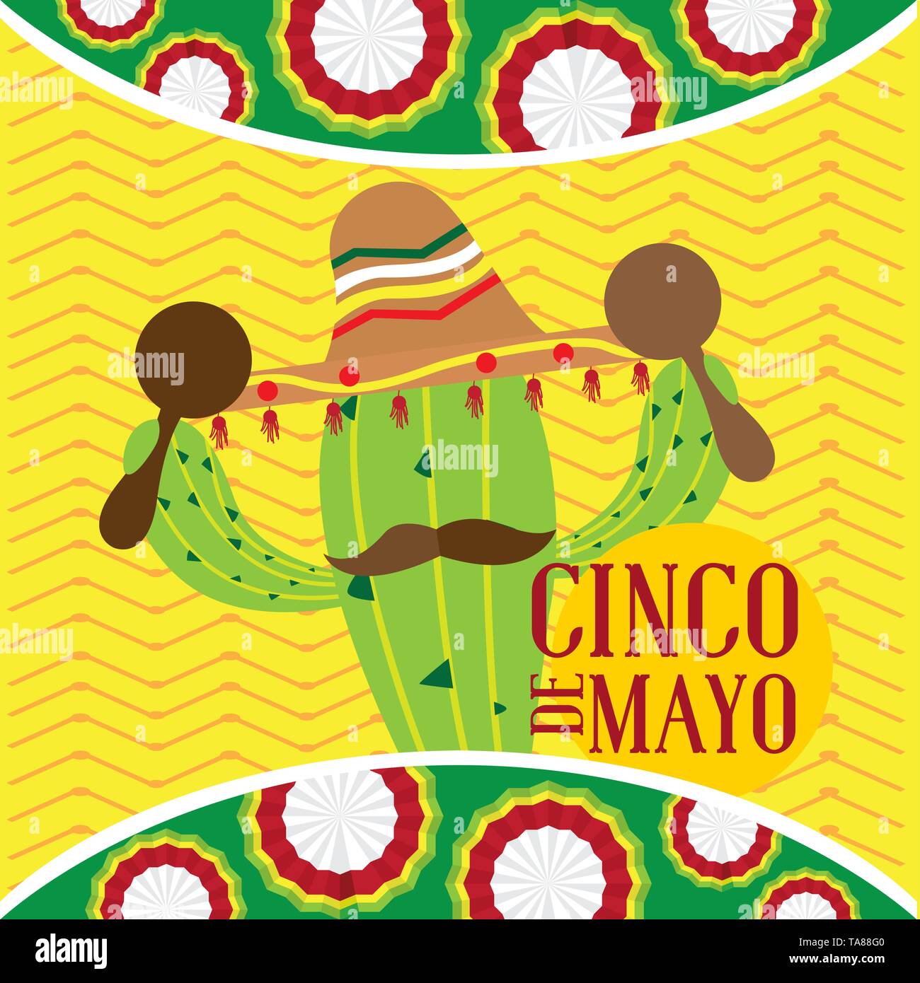 Cinco de mayo poster with a cactus Stock Vector Image & Art - Alamy