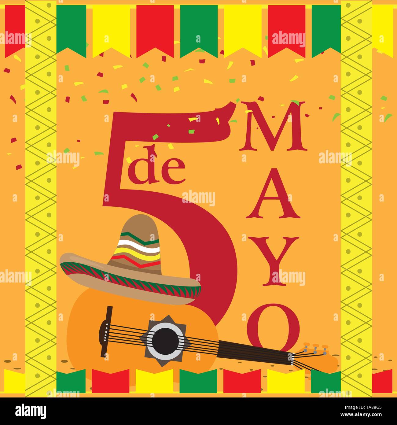 Guitar and sombrero Stock Vector Images - Alamy