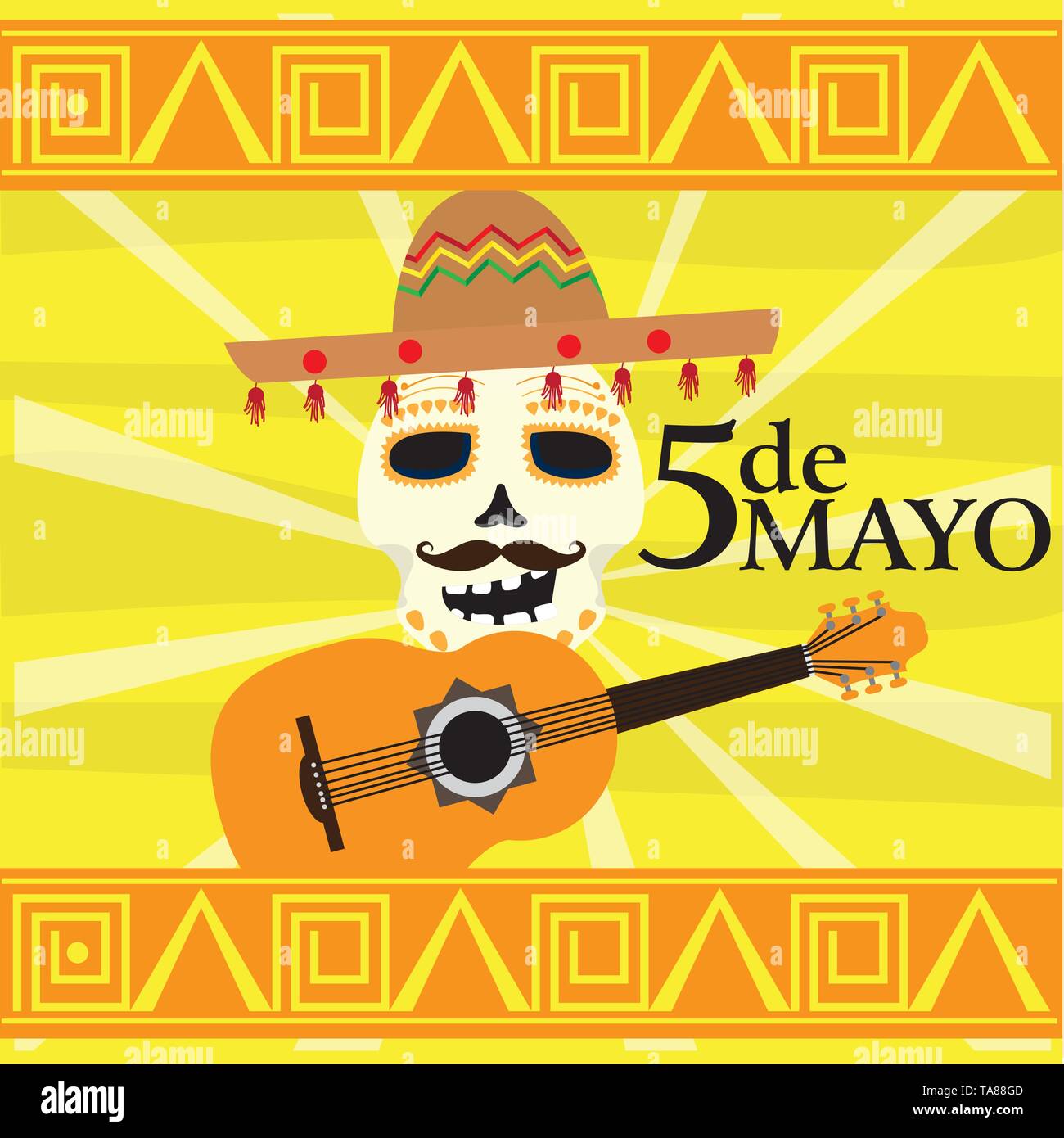 Guitar and sombrero Stock Vector Images - Alamy