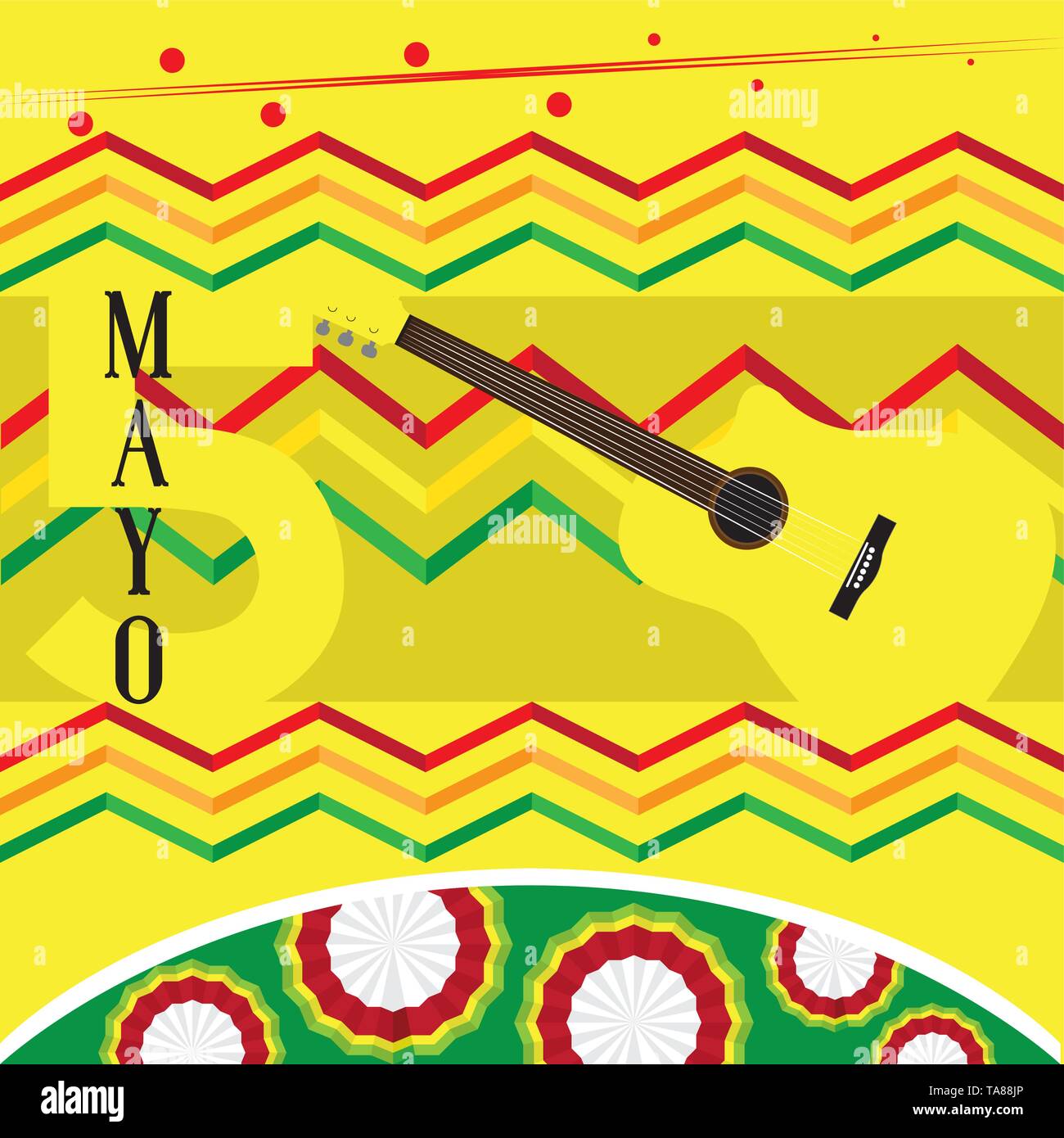 Mexican holiday poster guitar Stock Vector Images - Alamy