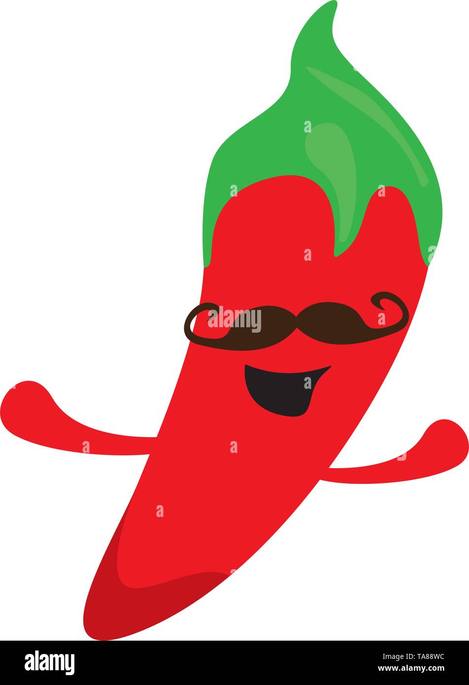 Isolated red chili pepper cartoon image Stock Vector Image & Art - Alamy
