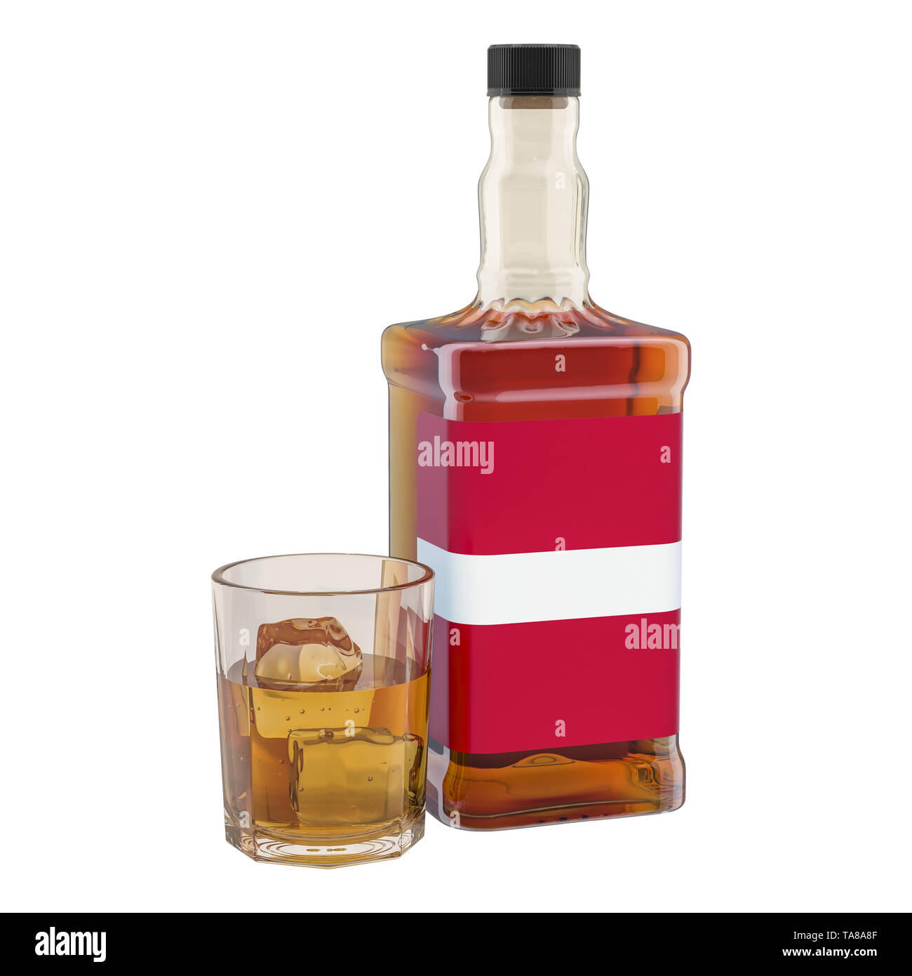 Production and consumption of alcohol drinks in Latvia, concept. 3D ...