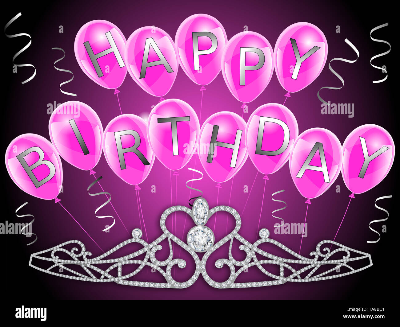 happy birthday pink balloons Stock Photo - Alamy