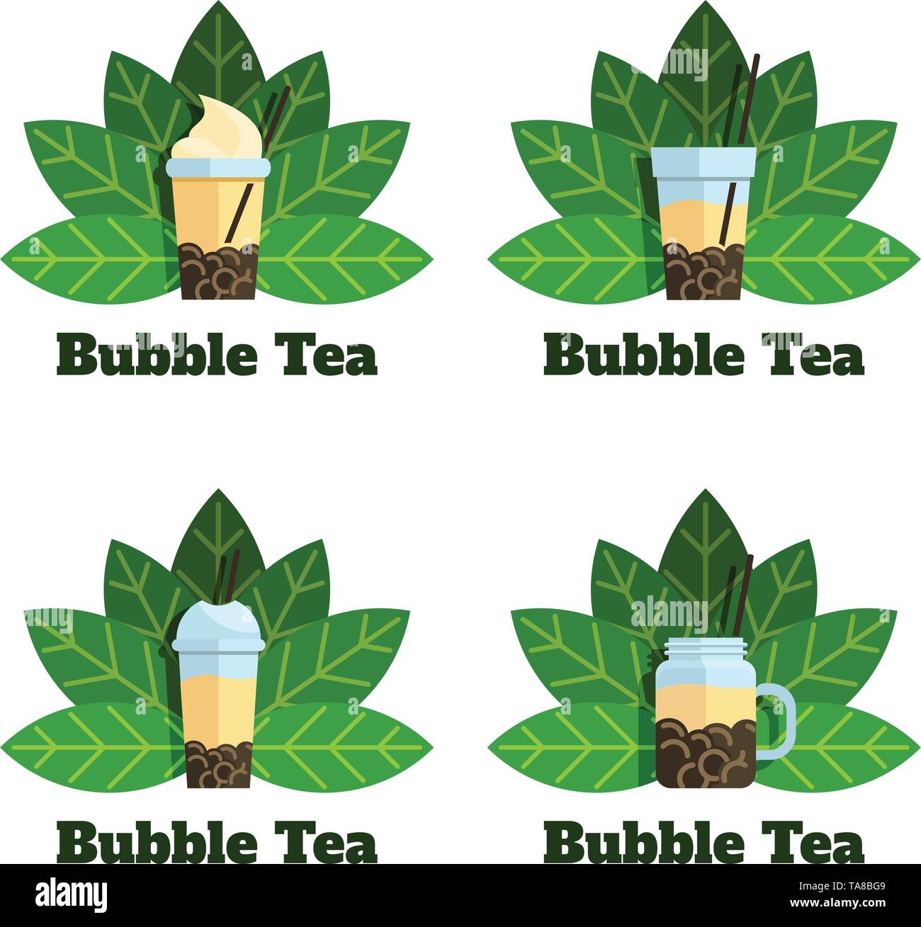 Trendy boba tea restaurant Stock Vector Images - Alamy