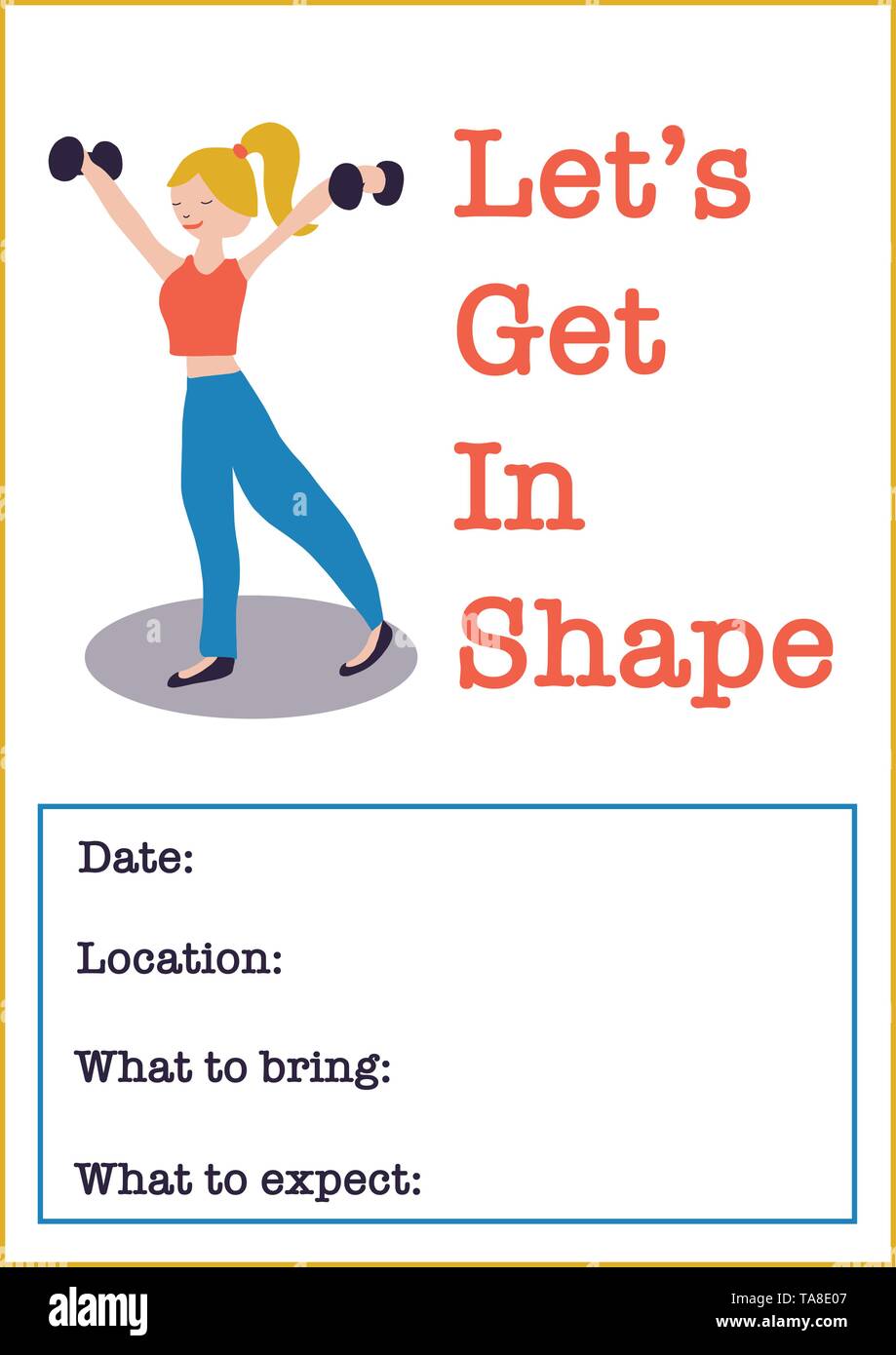 Women Fitness class vector illustration poster template of woman ...