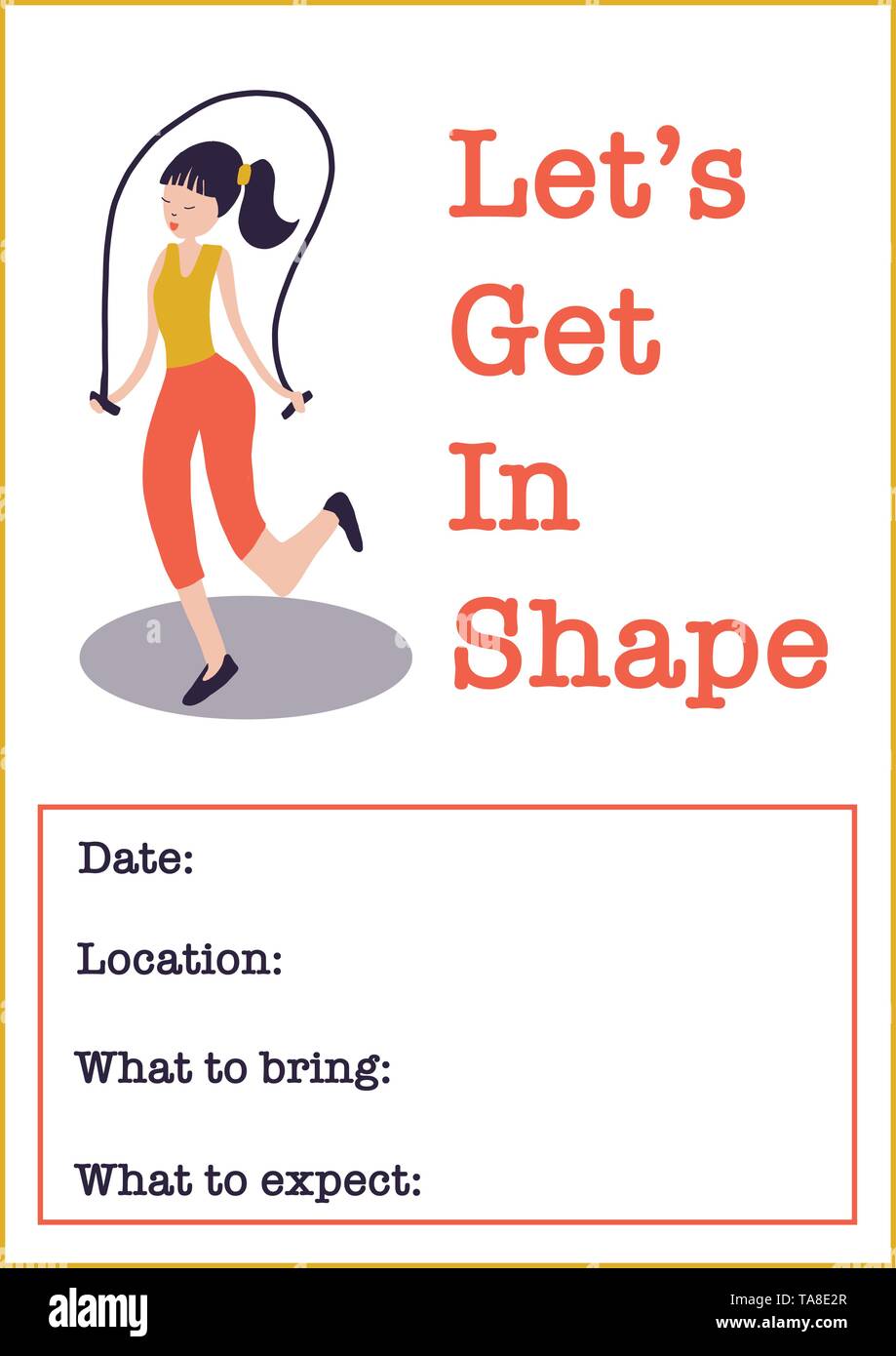 Motivational gym class poster template. Women Fitness class vector ...