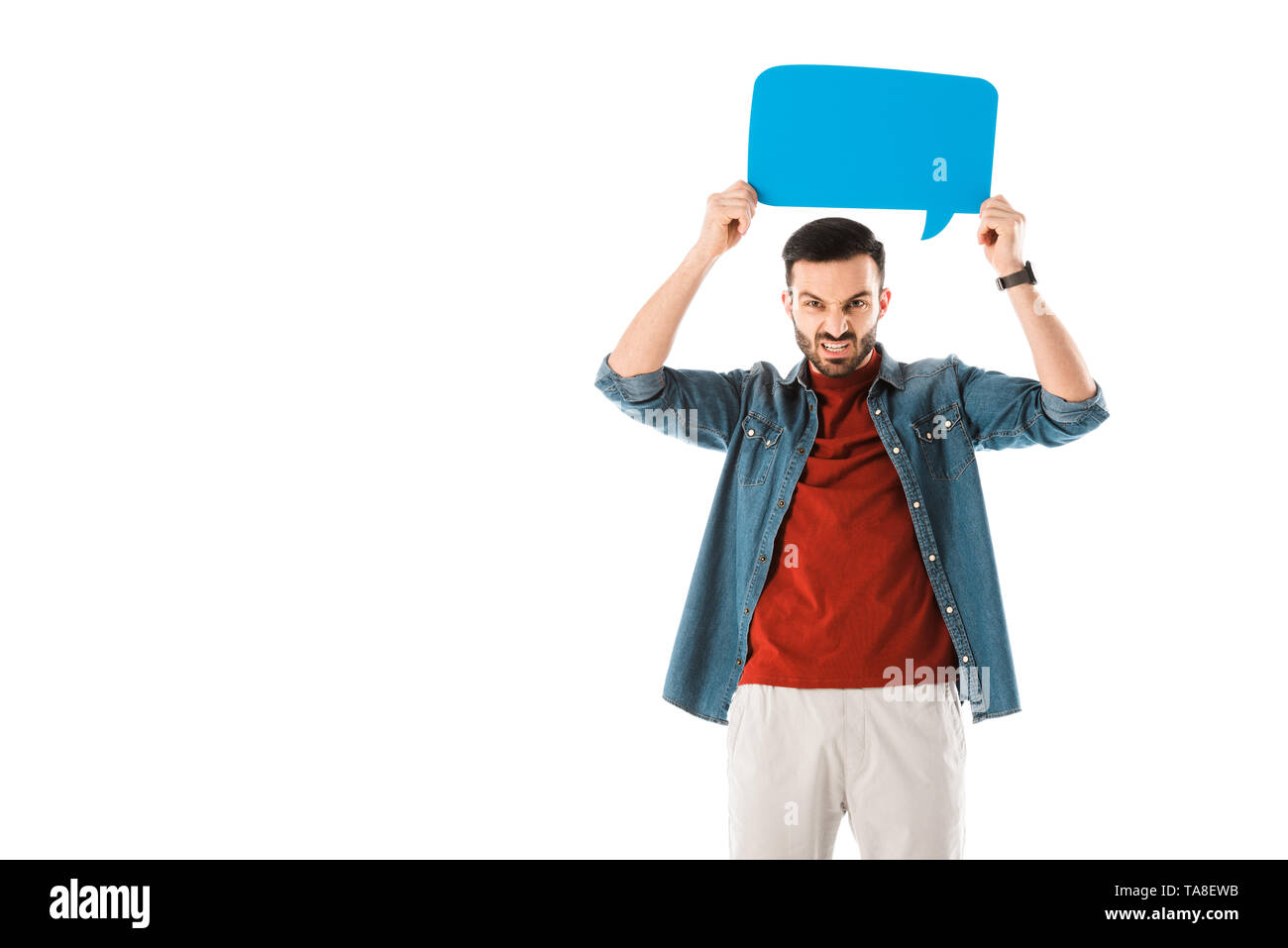 Yelling at camera Cut Out Stock Images & Pictures - Alamy