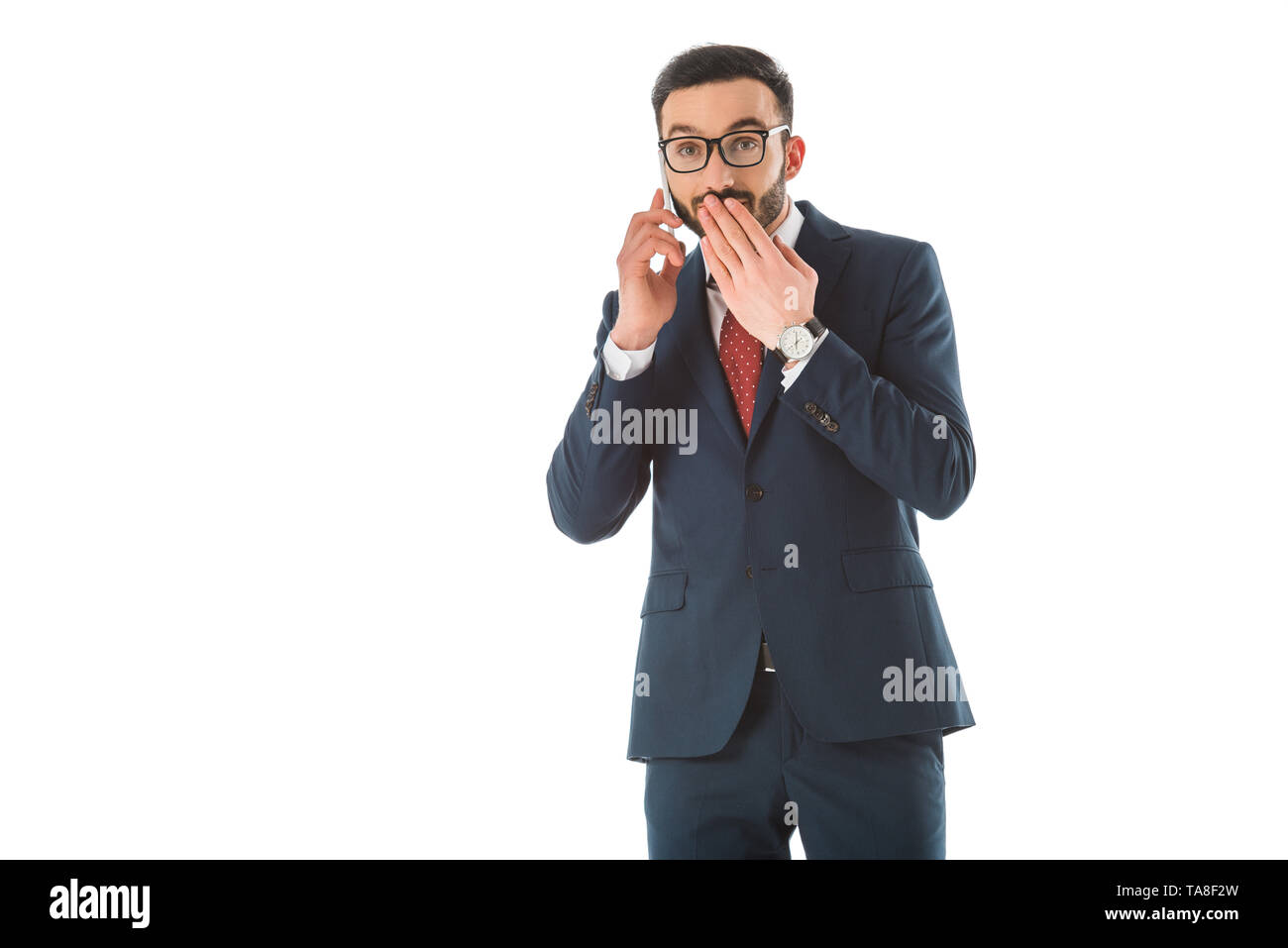 Surprised adult businessman talking hi-res stock photography and images ...