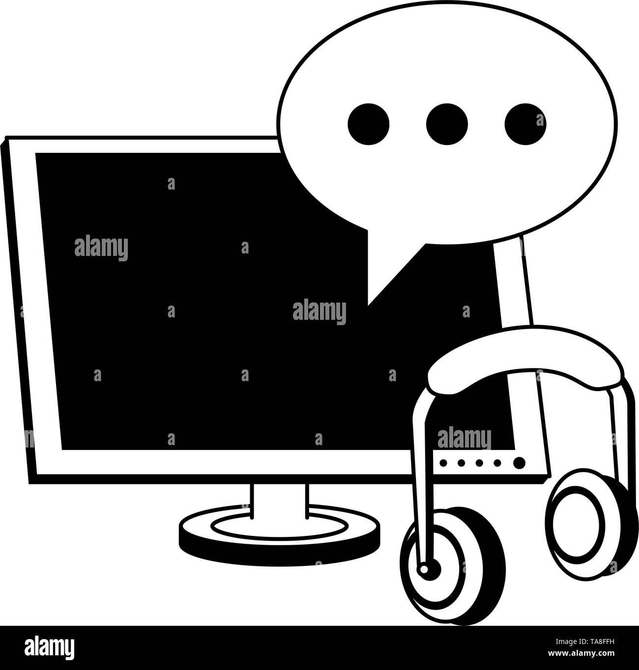 Cloud computing technology in black and white Stock Vector Image & Art ...