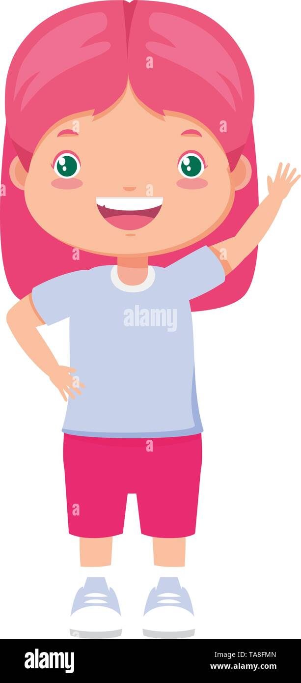 smiling girl waving hand Stock Vector Image & Art - Alamy