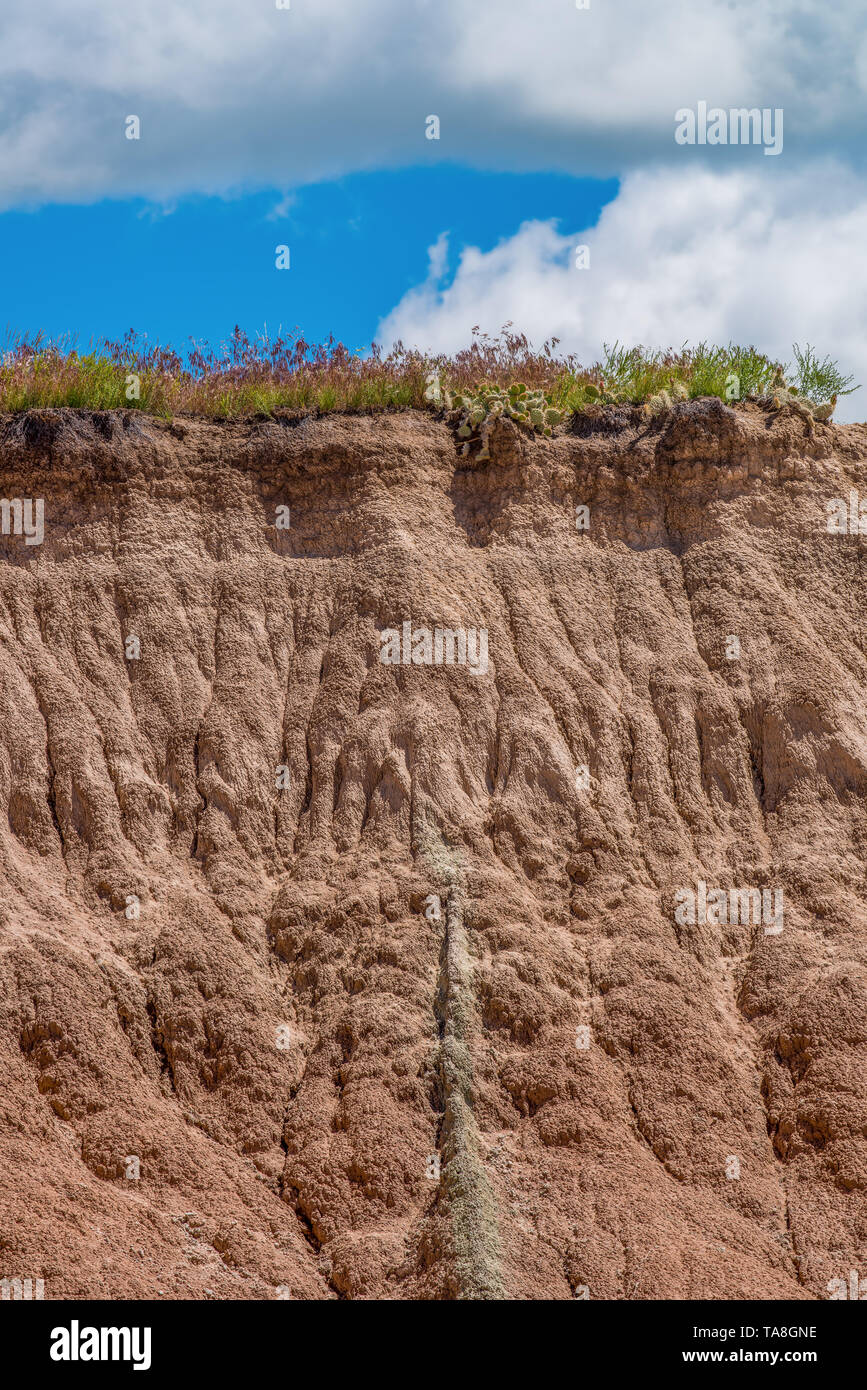 Badlands National Park - Landscape of grasslands and eroded rock ...