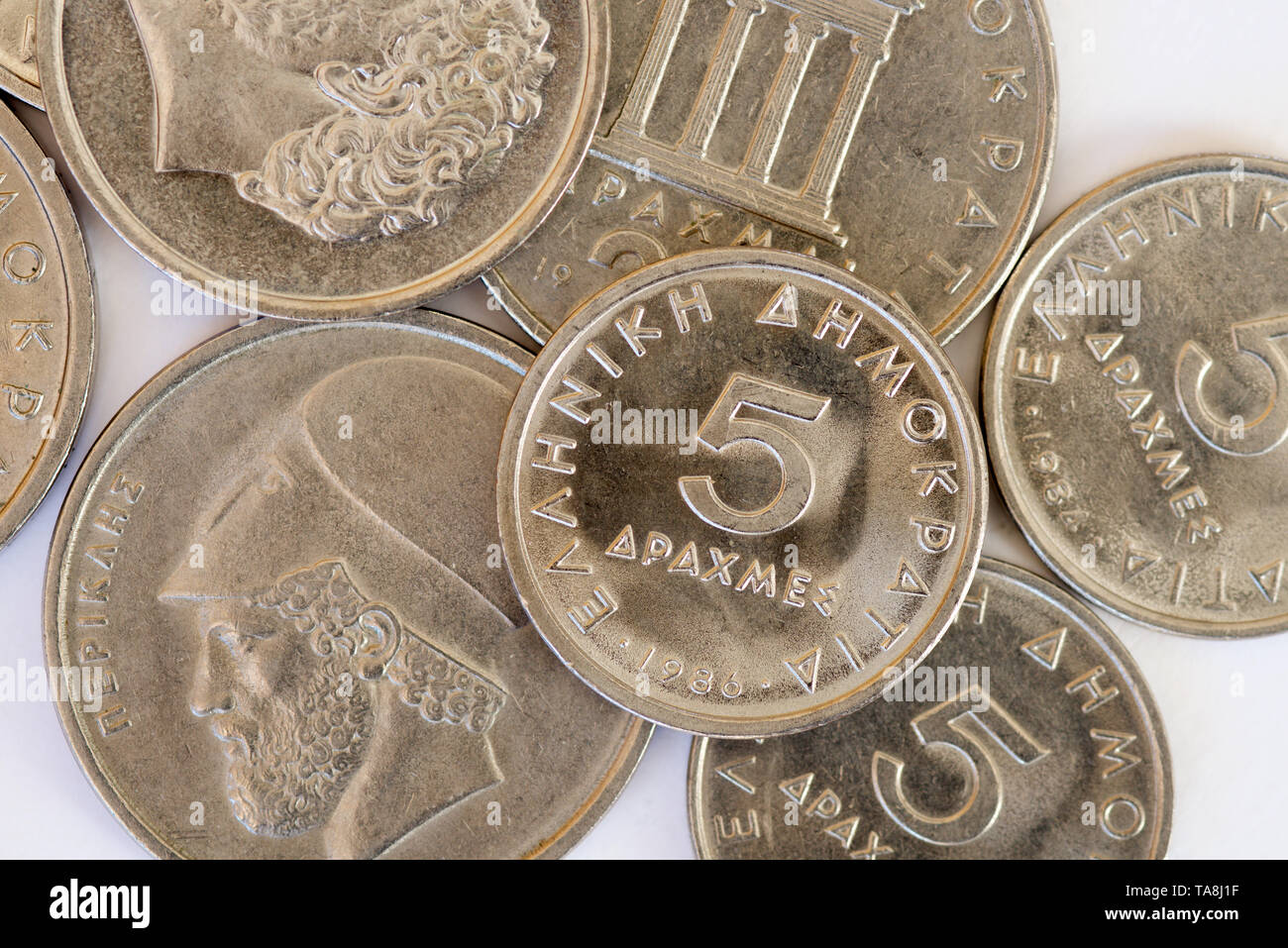 Various Greek coins Stock Photo - Alamy