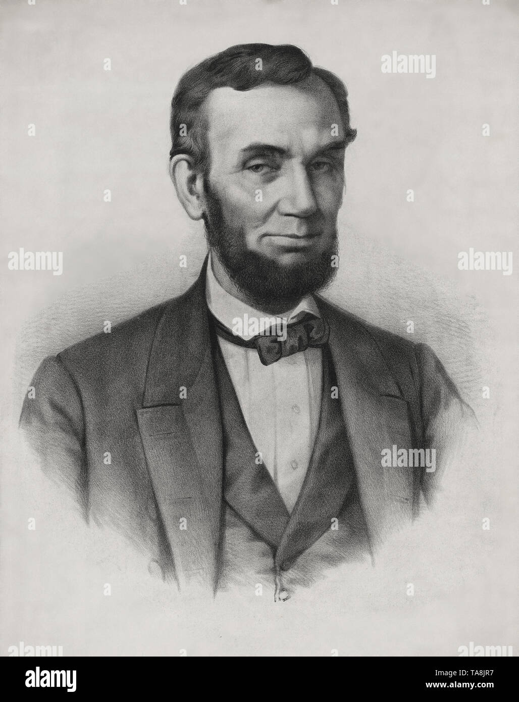 Head and Shoulders Portrait of Abraham Lincoln, Lithograph by A. Brett ...
