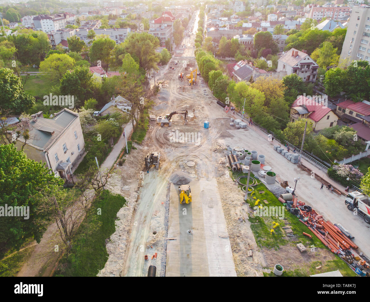 View construction site sunset hi-res stock photography and images - Alamy
