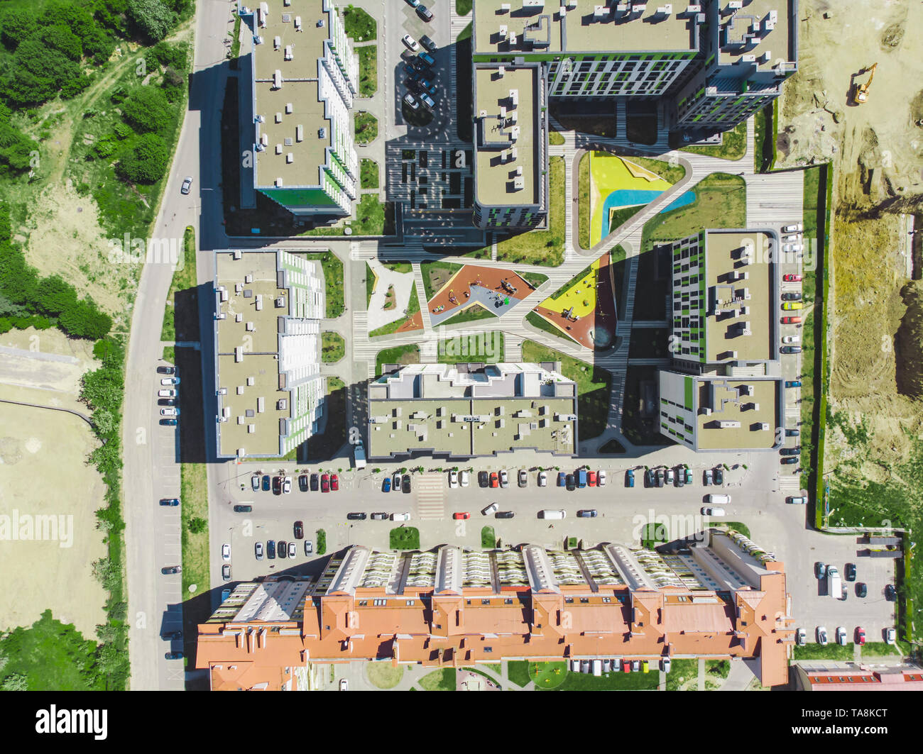 top view of apartments building. urban lifestyle. district Stock Photo ...