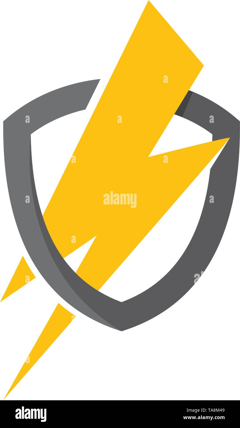 shield power lightning vector illustration design Stock Vector Image ...