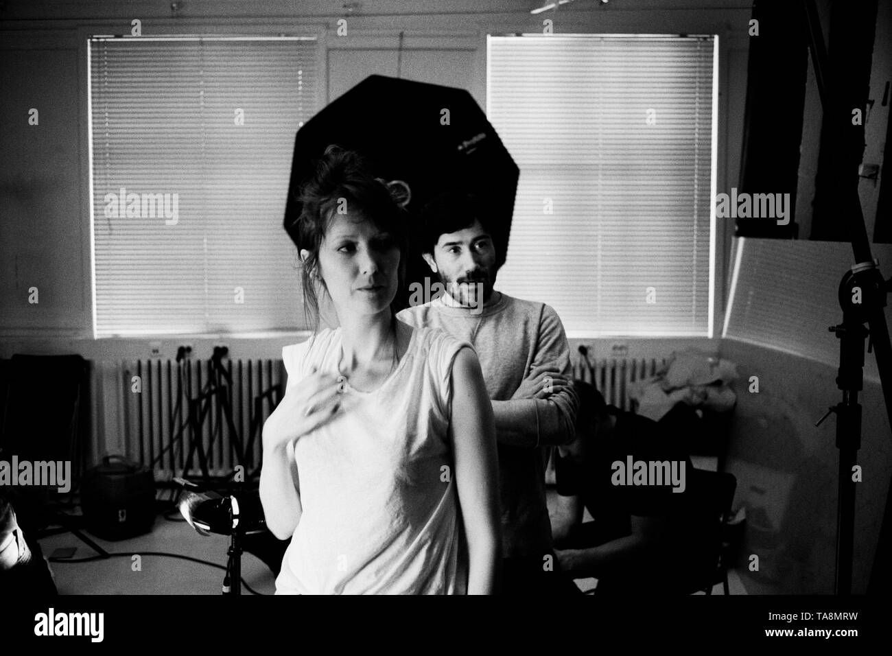 ANIARA, from left: directors Pella Kagerman, Hugo Lilja on-set, 2018 ...