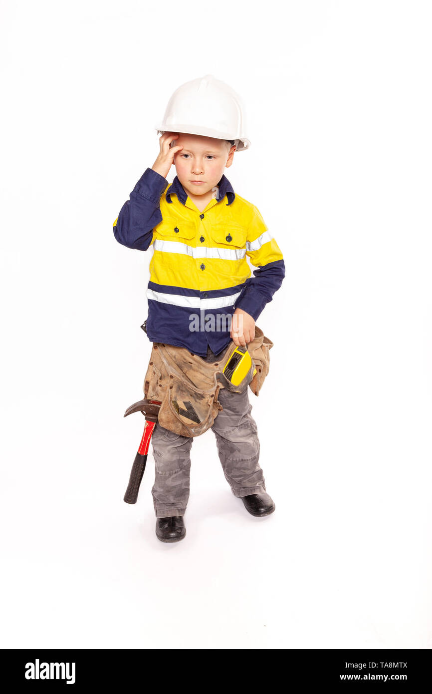 Builder scratching head hi-res stock photography and images - Alamy
