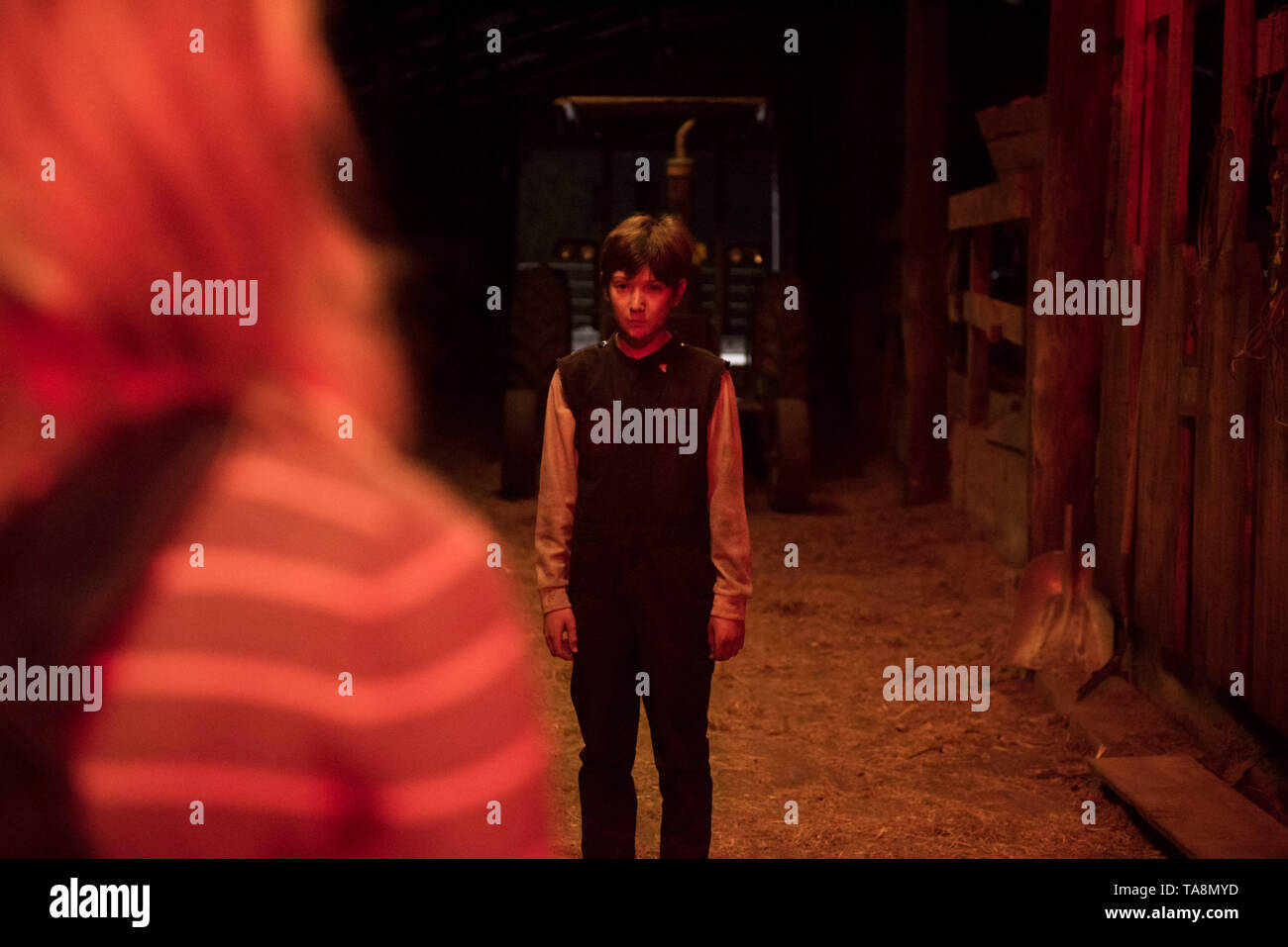 BRIGHTBURN, from left: Elizabeth Banks (back turned), Jackson A. Dunn ...