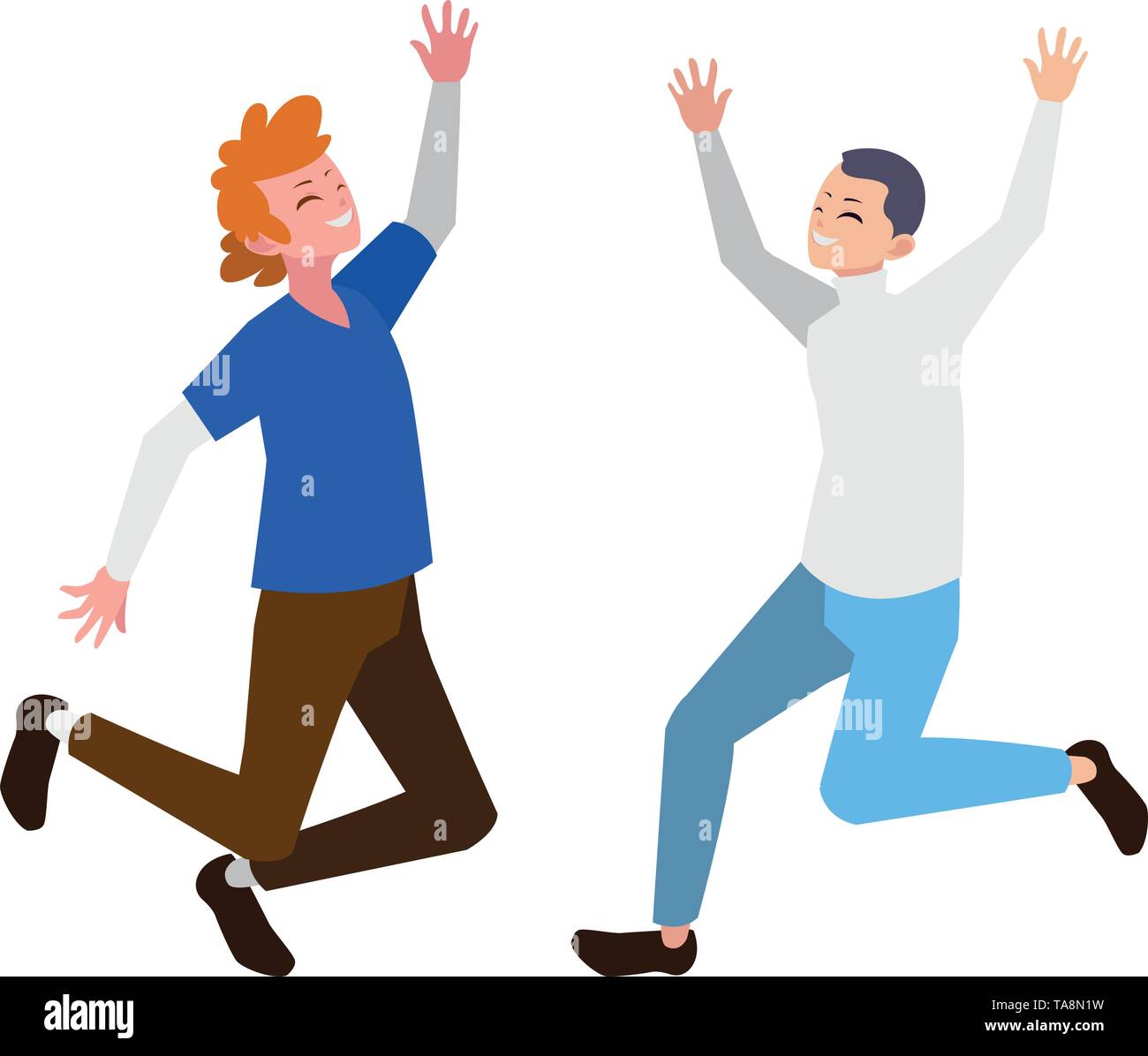 happy young men celebrating characters vector illustration design Stock ...