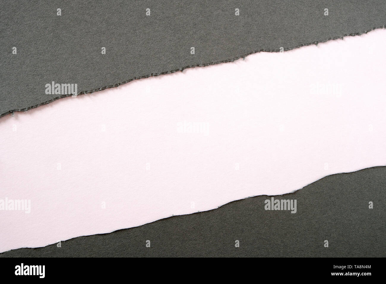 Gray paper torn ripped strip white background diagonal Stock Photo - Alamy