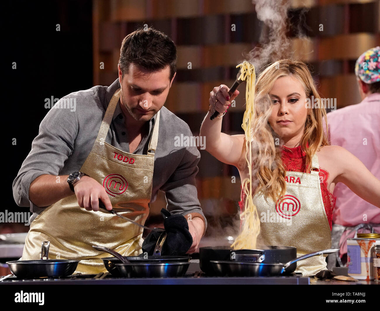 MASTERCHEF CELEBRITY FAMILY SHOWDOWN, from left: Todd Kapostasy, Tara ...