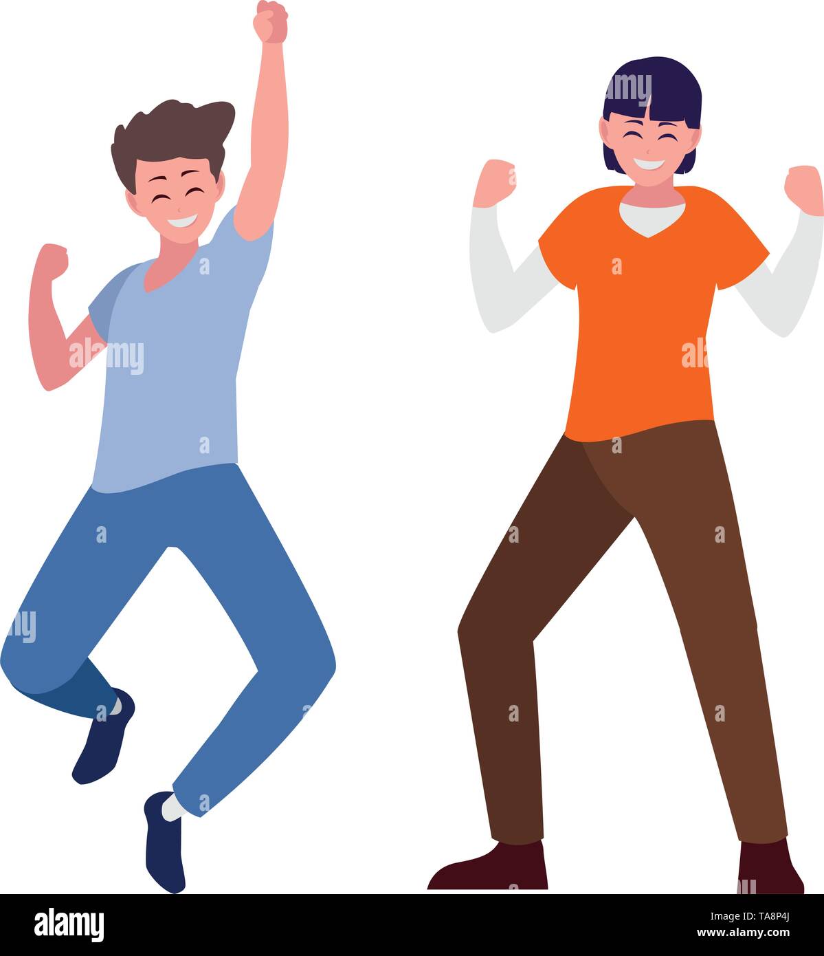 happy young men celebrating characters vector illustration design Stock ...