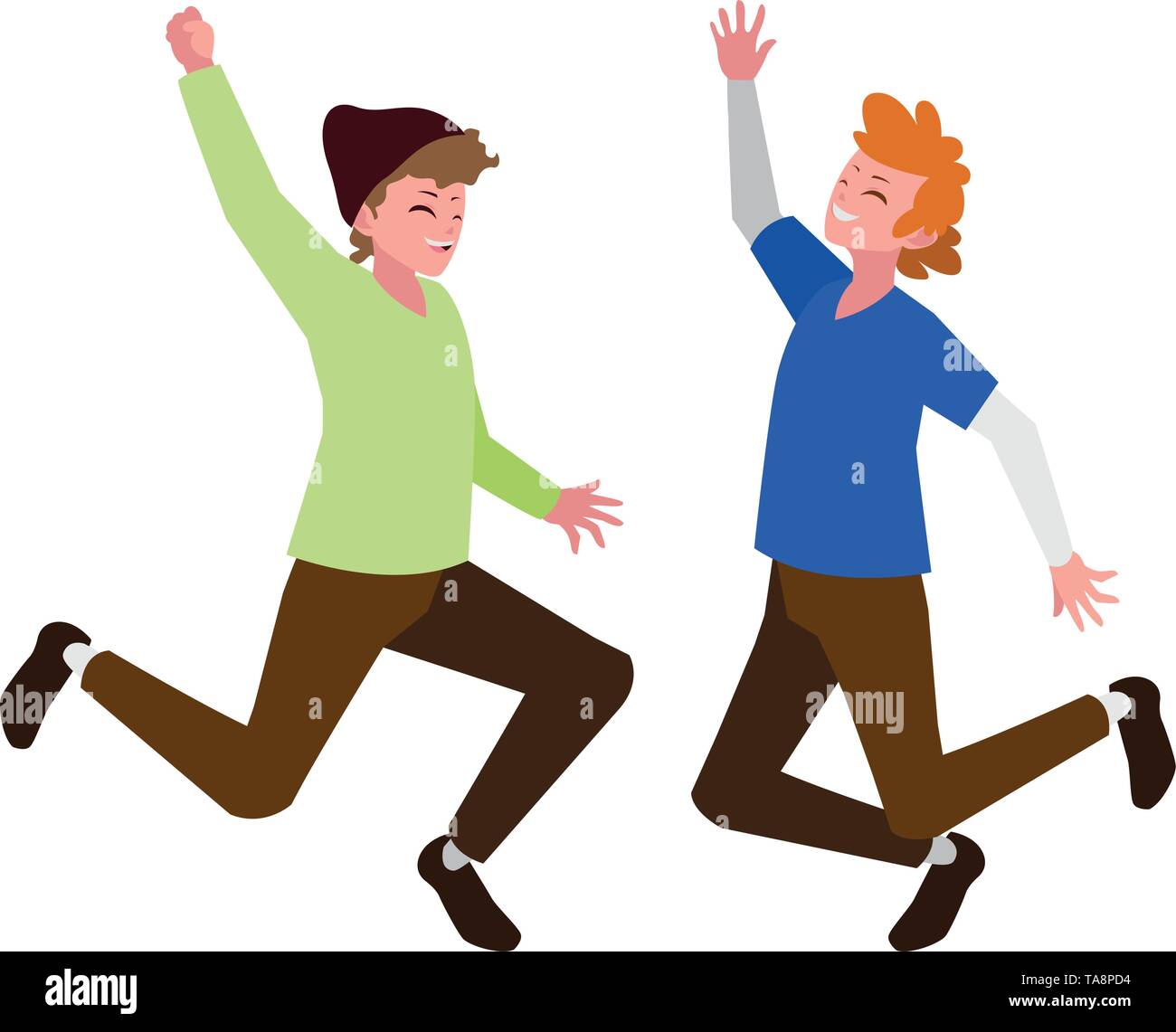 happy young men celebrating characters vector illustration design Stock ...