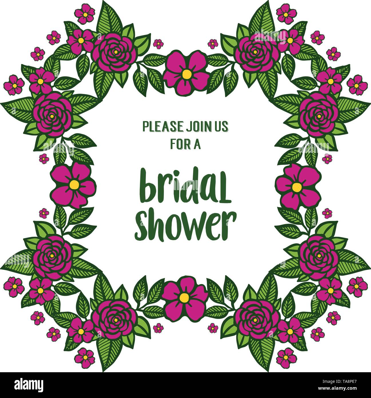 Vector illustration various crowd of rose flower frame for greeting ...