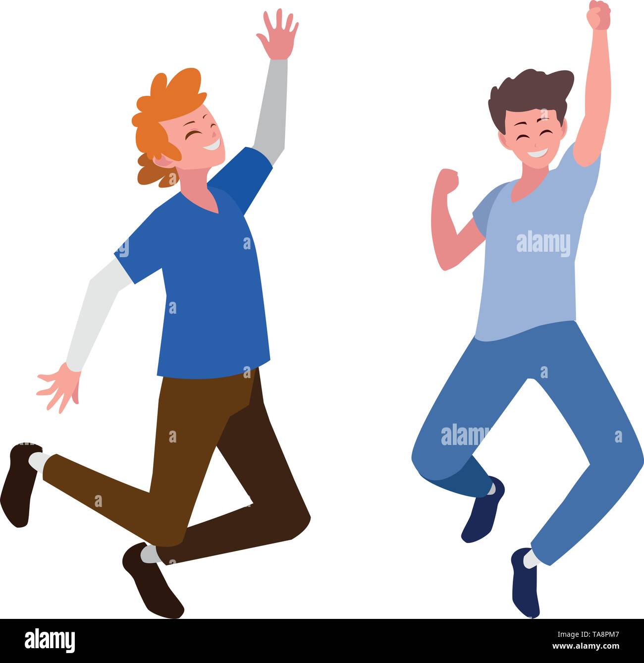 happy young men celebrating characters vector illustration design Stock ...