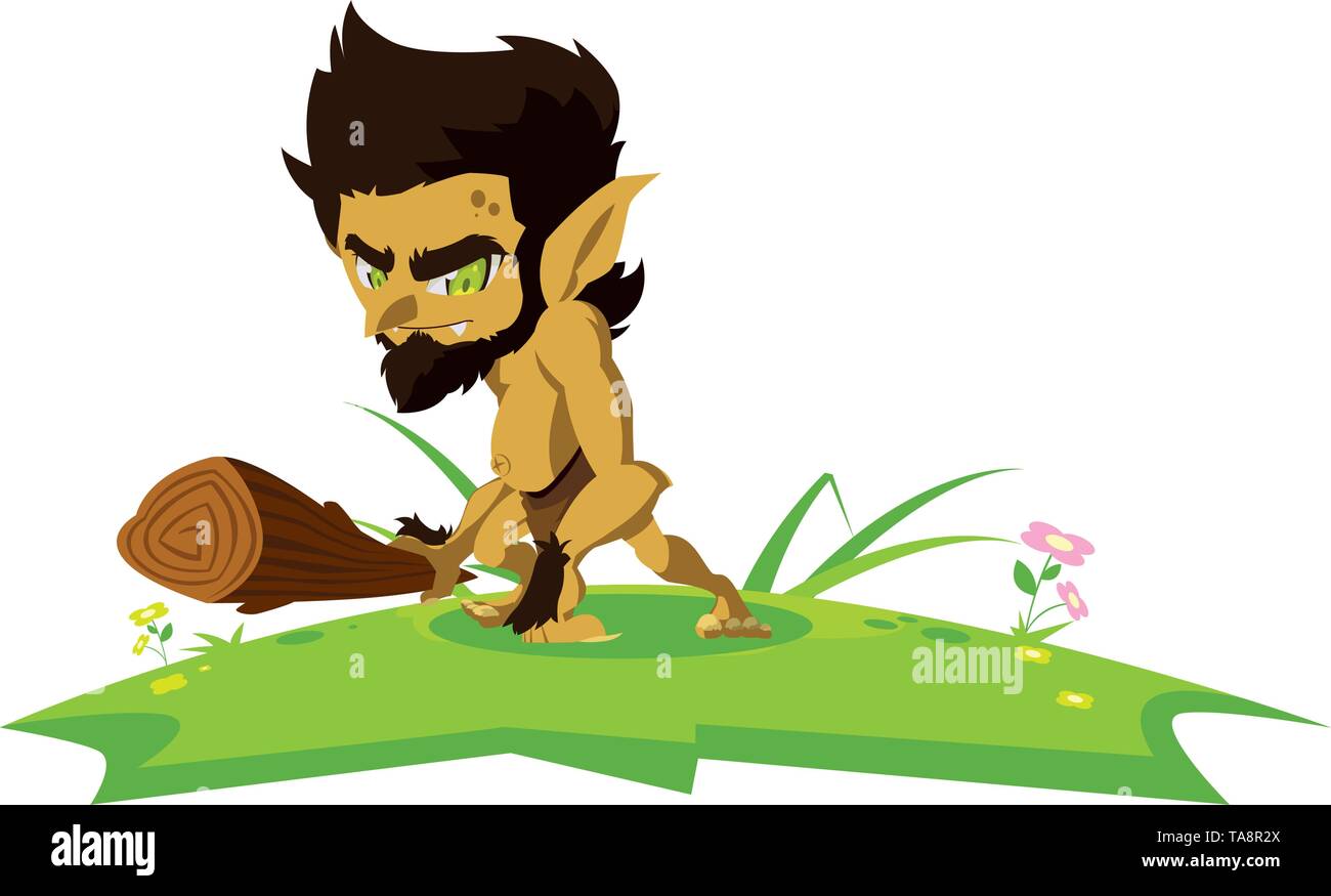 caveman gnome in the camp magic character vector illustration design ...
