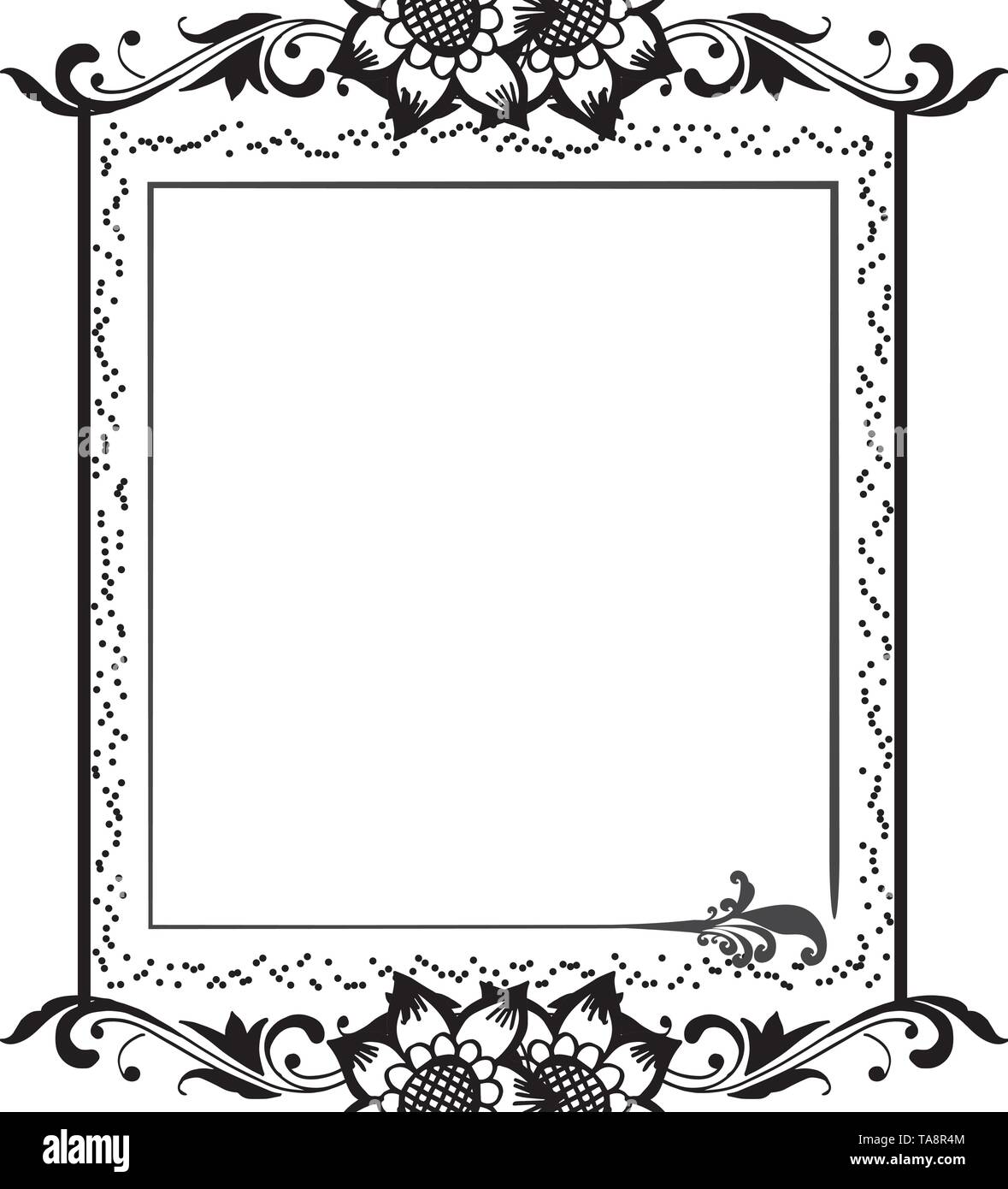 Vector illustration various shape flower frame for invitation card hand ...