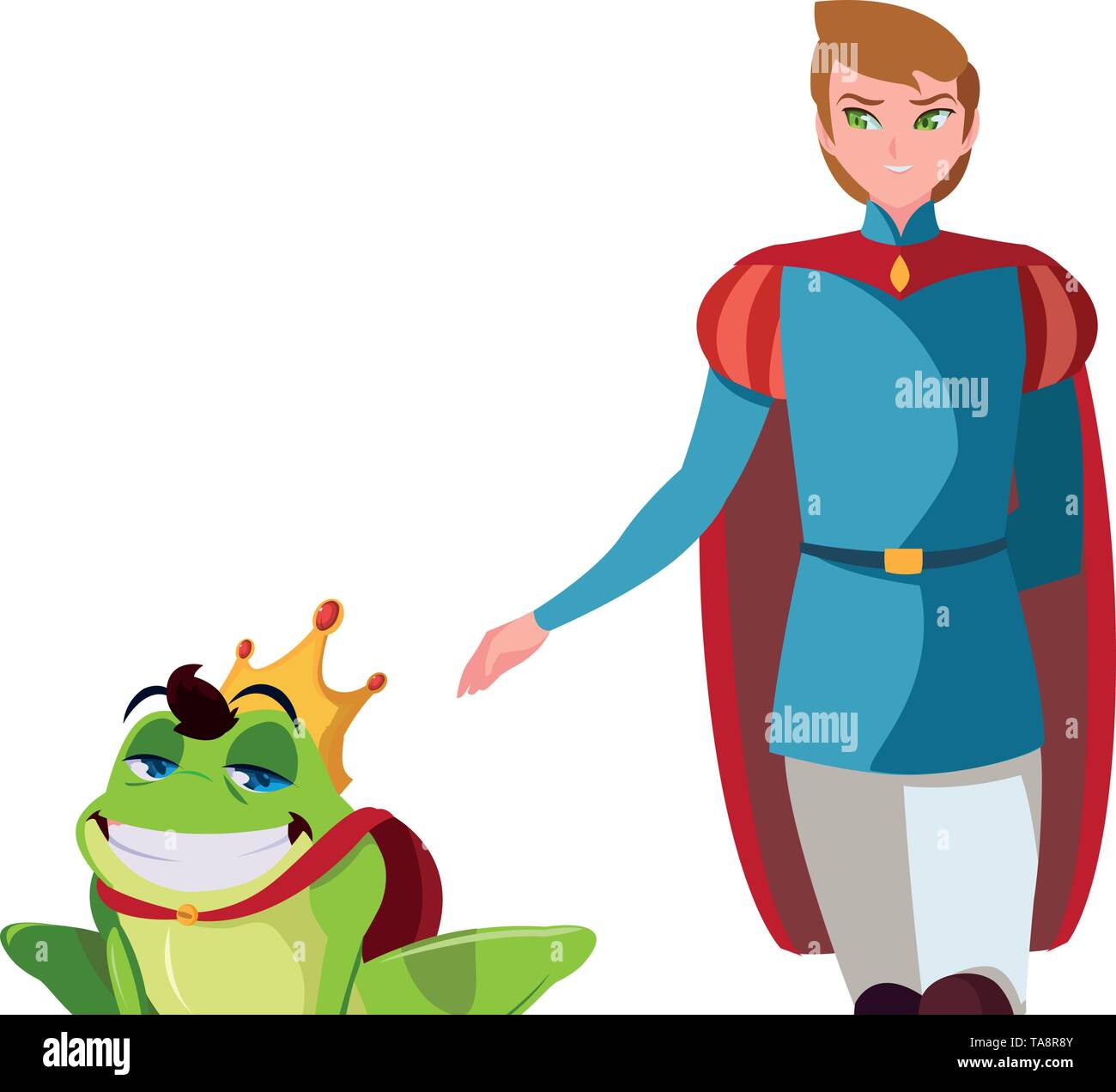 prince charming and toad of tales characters vector illustration design ...