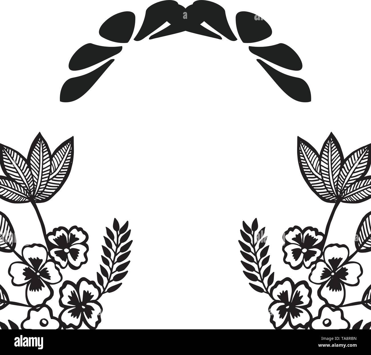 Vector illustration beautiful design flower frame for poster hand drawn ...