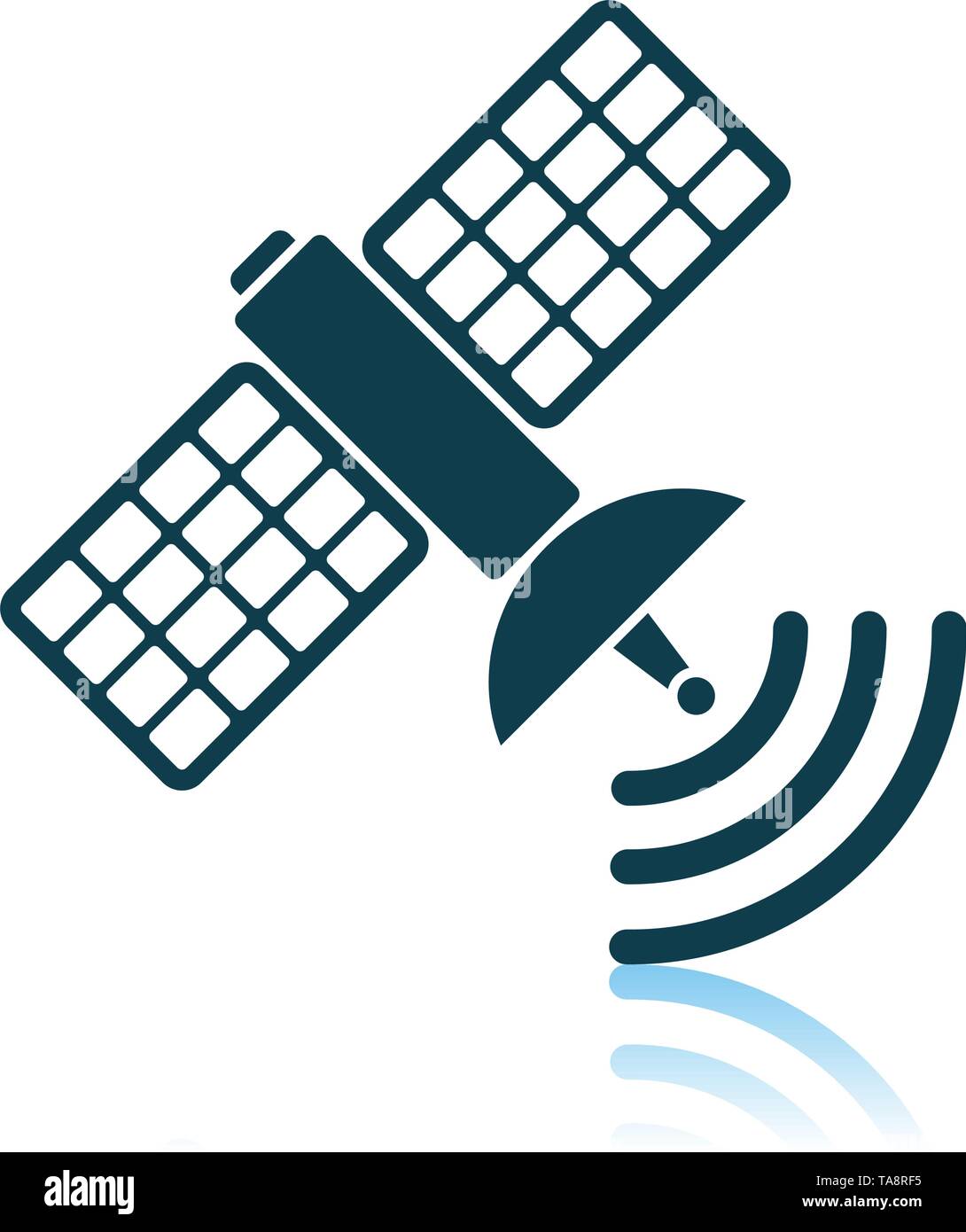 Satellite Icon. Shadow Reflection Design. Vector Illustration Stock ...