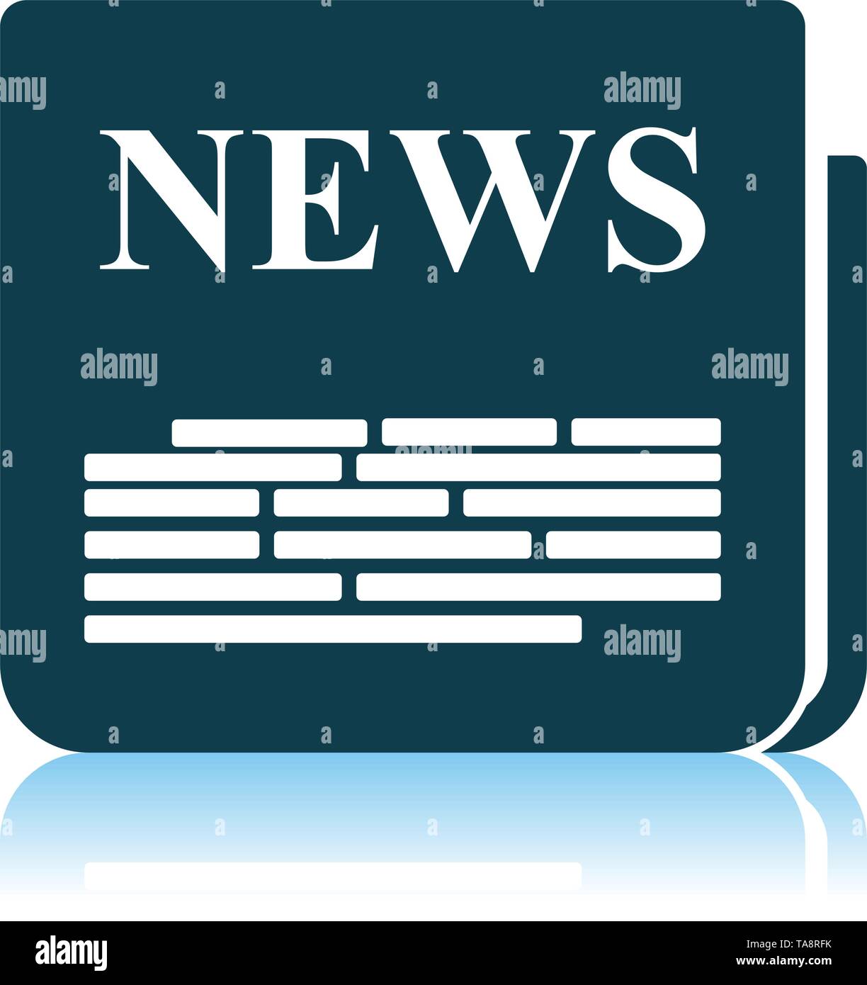 Newspaper Icon. Shadow Reflection Design. Vector Illustration Stock ...