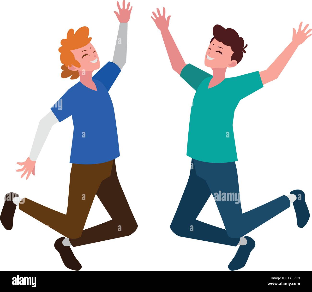 happy young men celebrating characters vector illustration design Stock ...