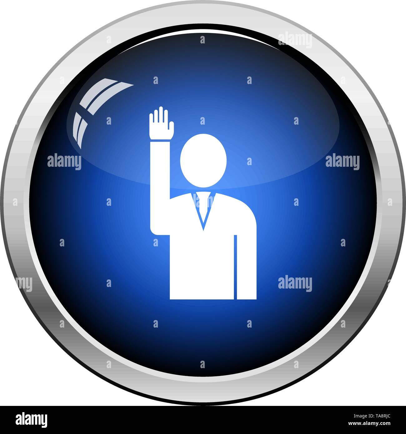 Voting Man Icon. Glossy Button Design. Vector Illustration Stock Vector ...