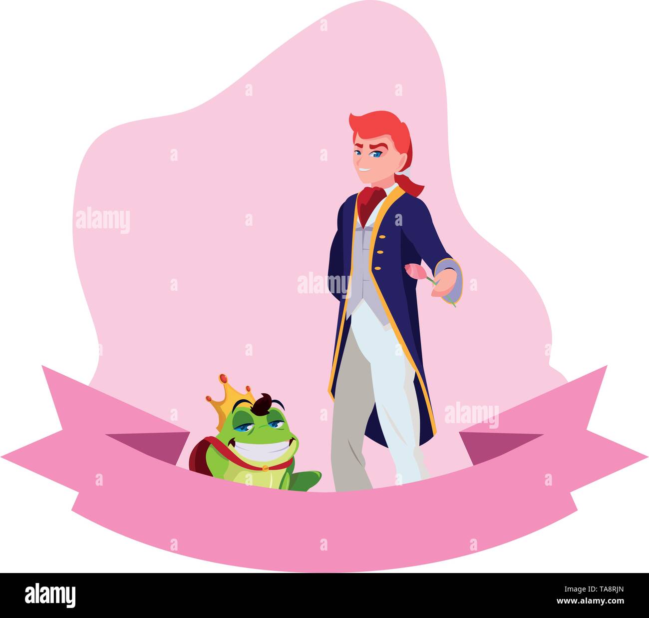 prince charming and toad of tales characters vector illustration design ...