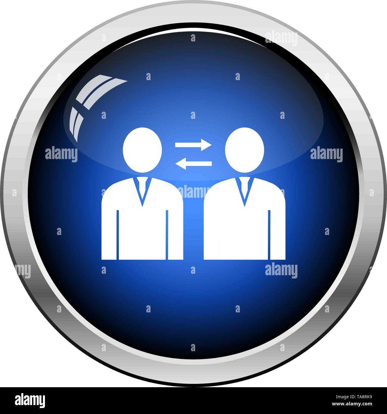 Corporate Interaction Icon. Glossy Button Design. Vector Illustration ...