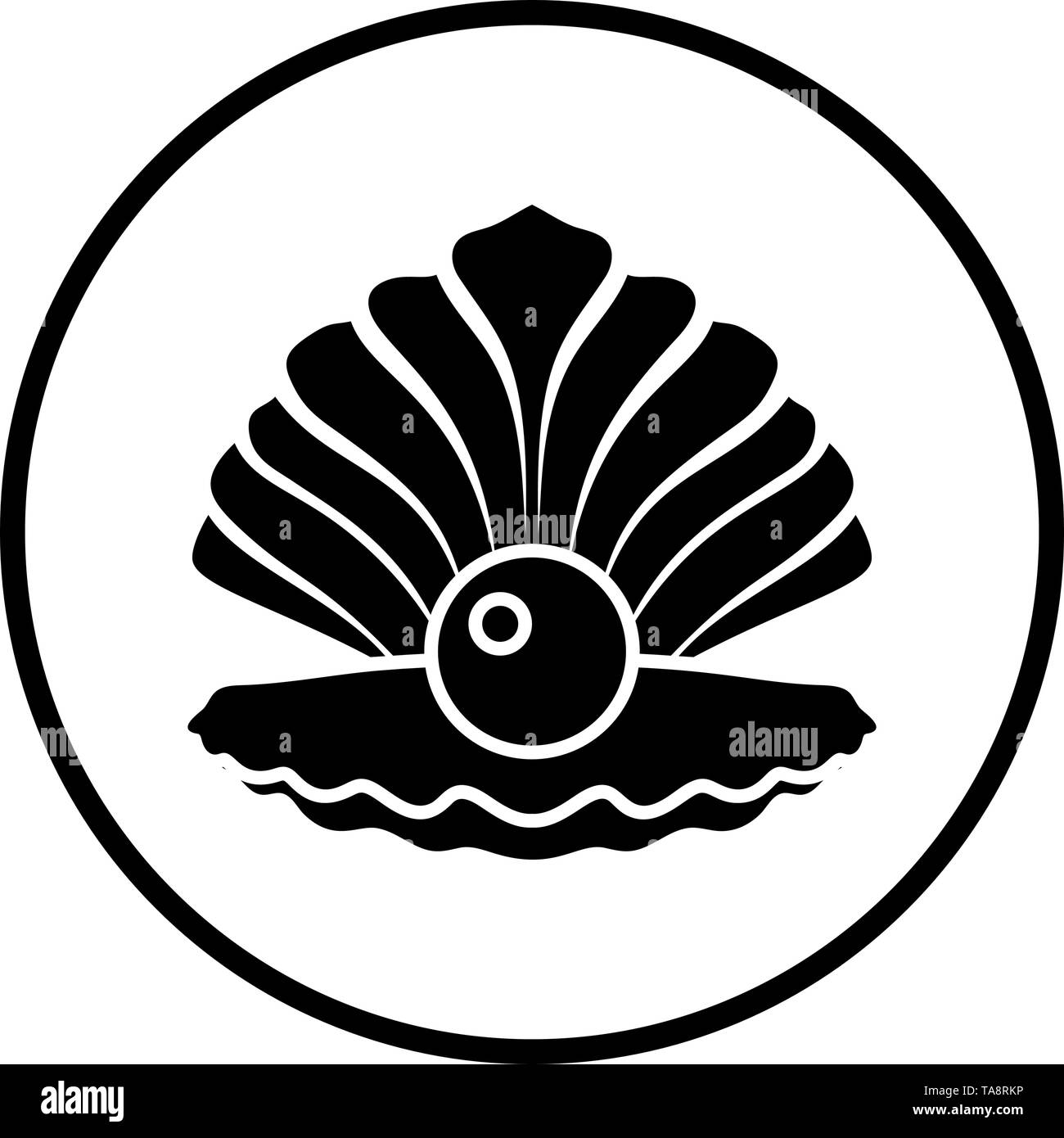 Open Seashell Icon. Thin Circle Stencil Design. Vector Illustration ...