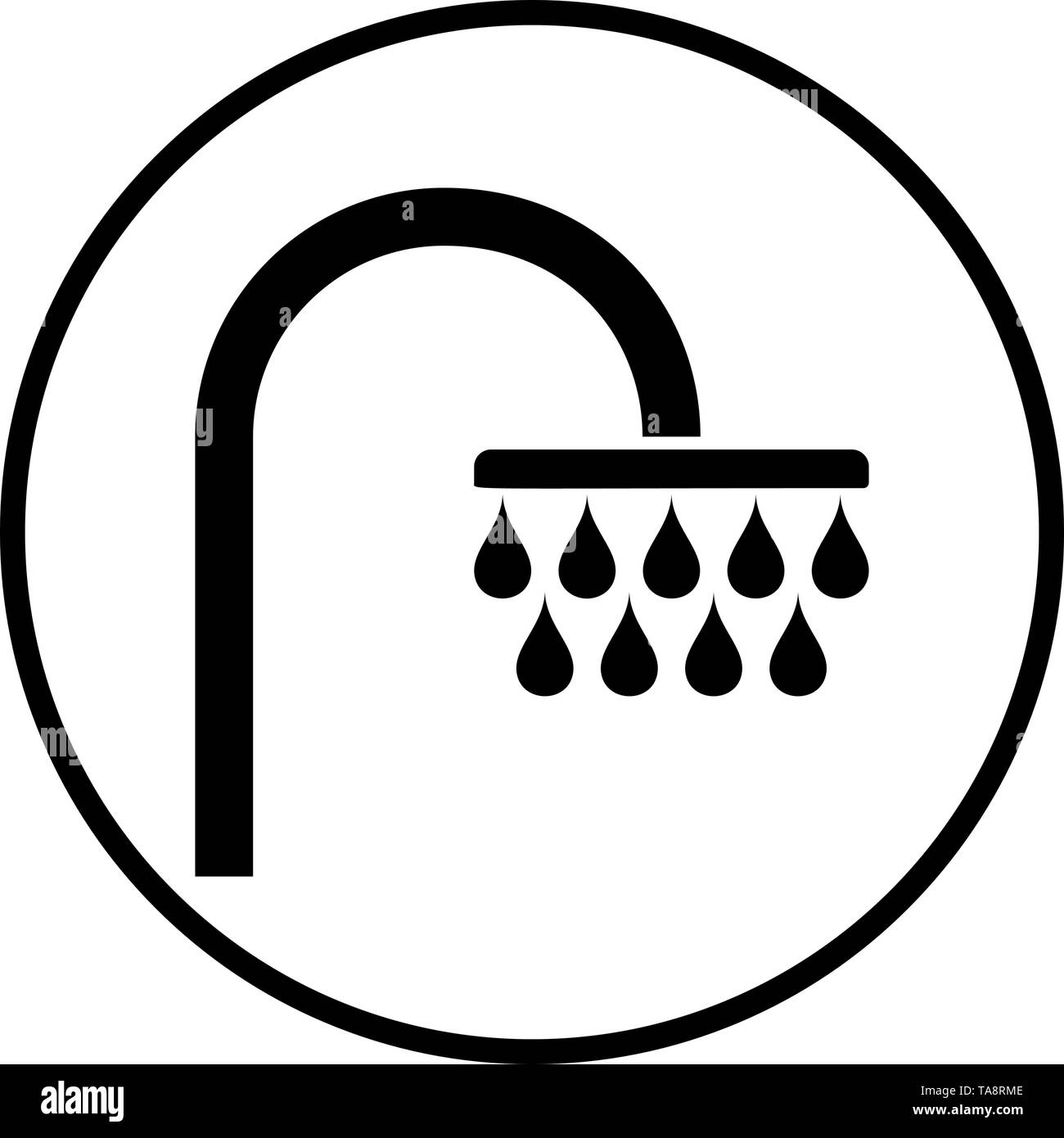 Shower Icon. Thin Circle Stencil Design. Vector Illustration Stock ...
