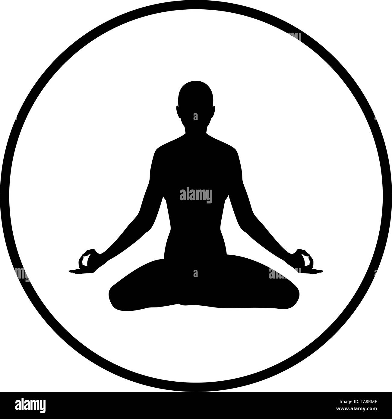 Lotus Pose Icon. Thin Circle Stencil Design. Vector Illustration Stock ...