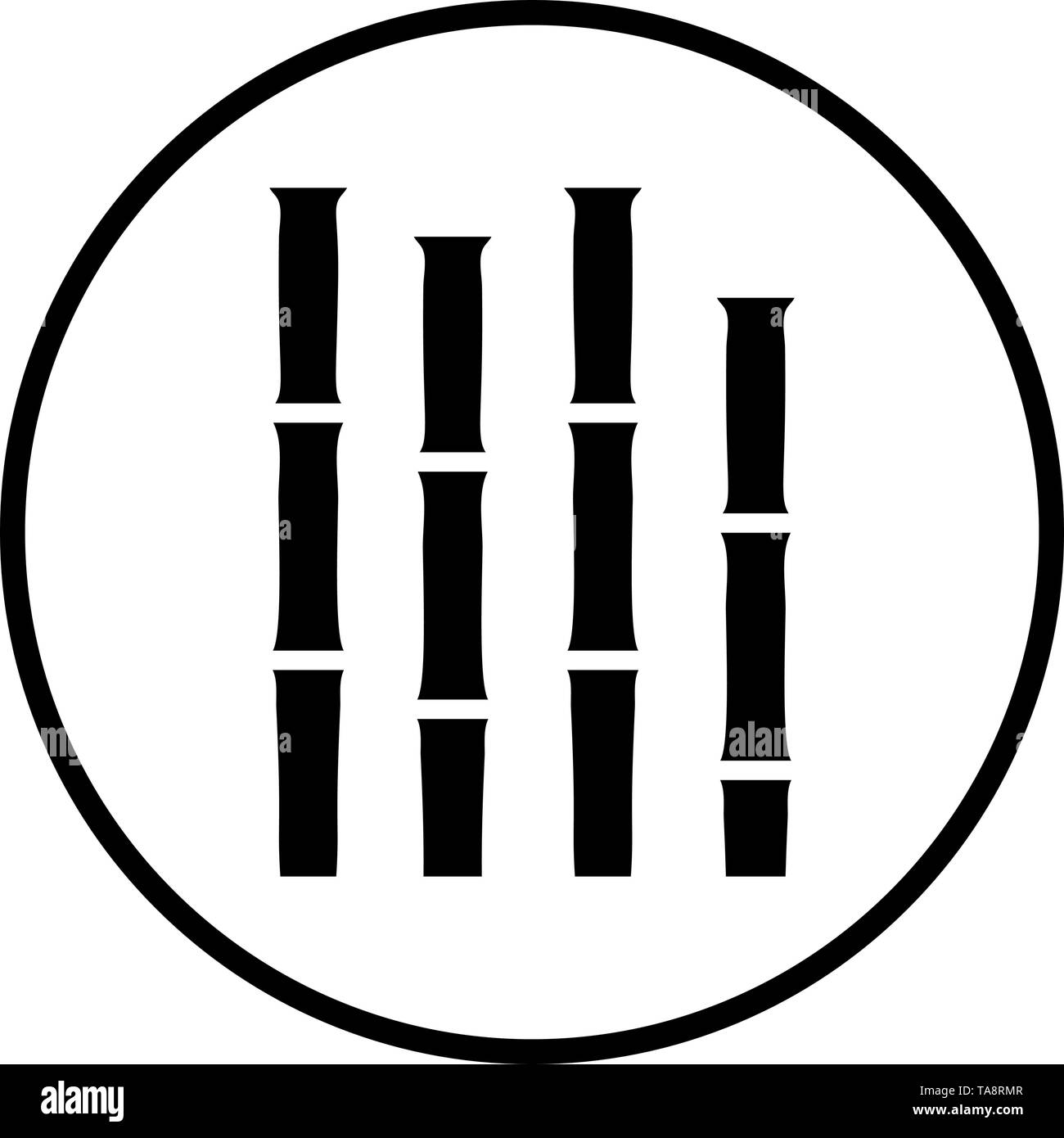Bamboo Branches Icon. Thin Circle Stencil Design. Vector Illustration Stock Vector Image & Art ...