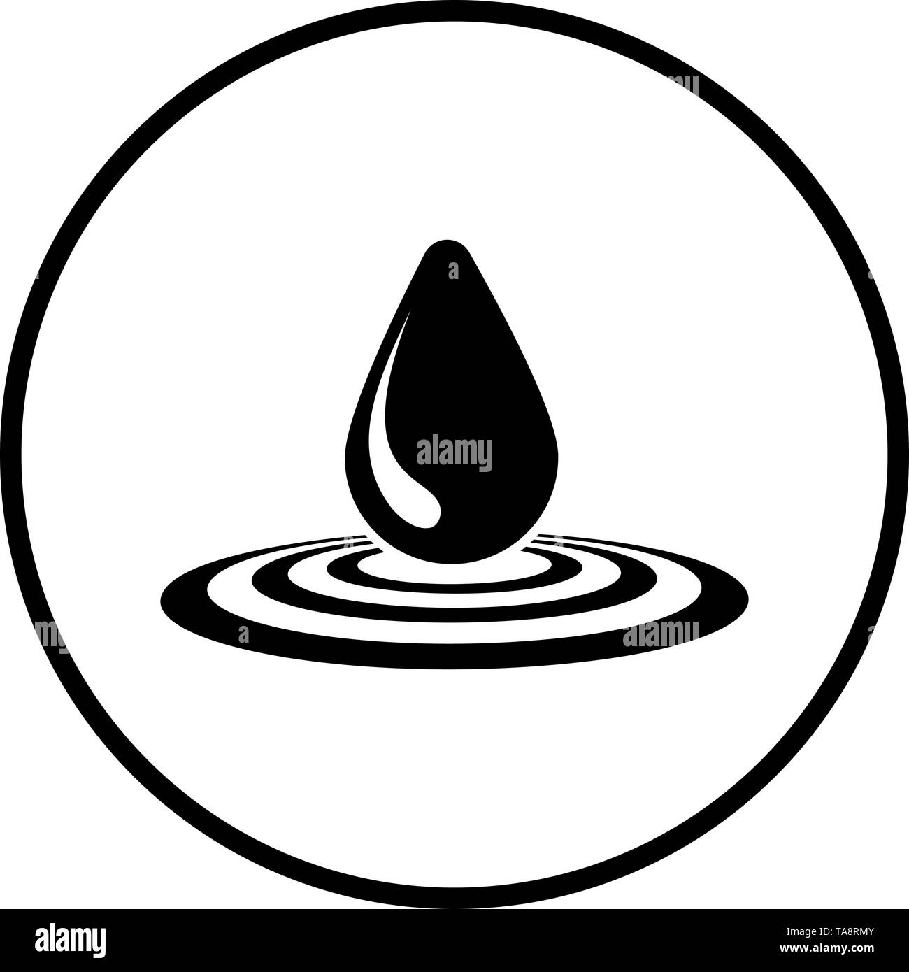 Water Drop Icon. Thin Circle Stencil Design. Vector Illustration Stock ...