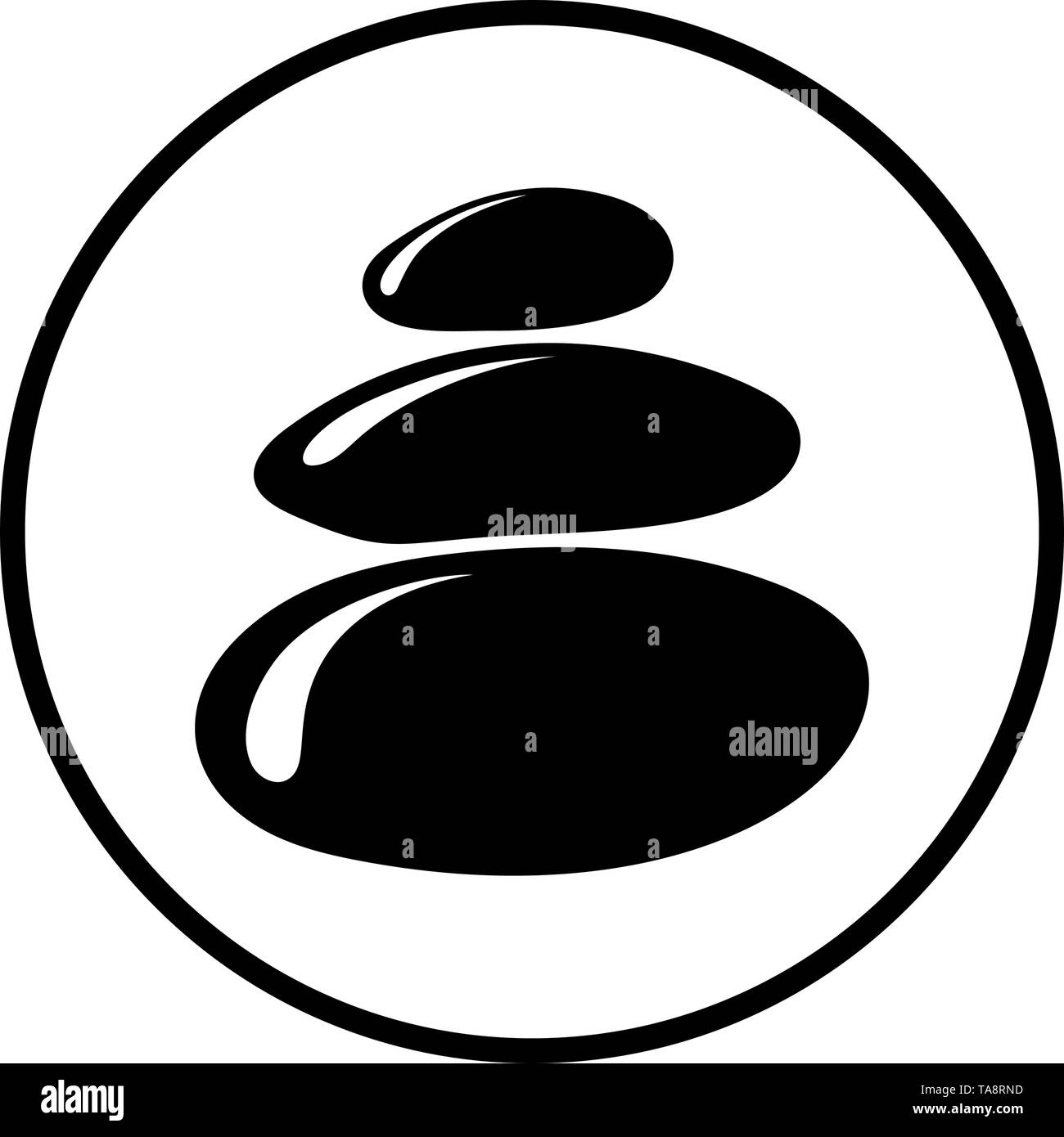 Spa Stones Icon. Thin Circle Stencil Design. Vector Illustration Stock ...