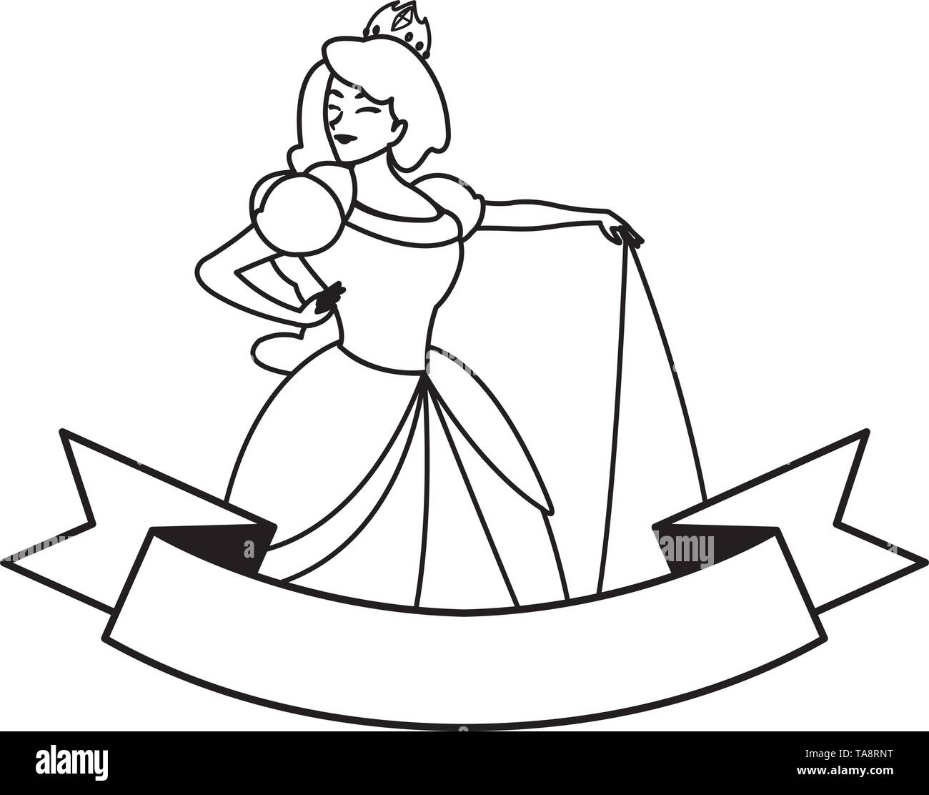 beautiful princess of tales character vector illustration design Stock ...